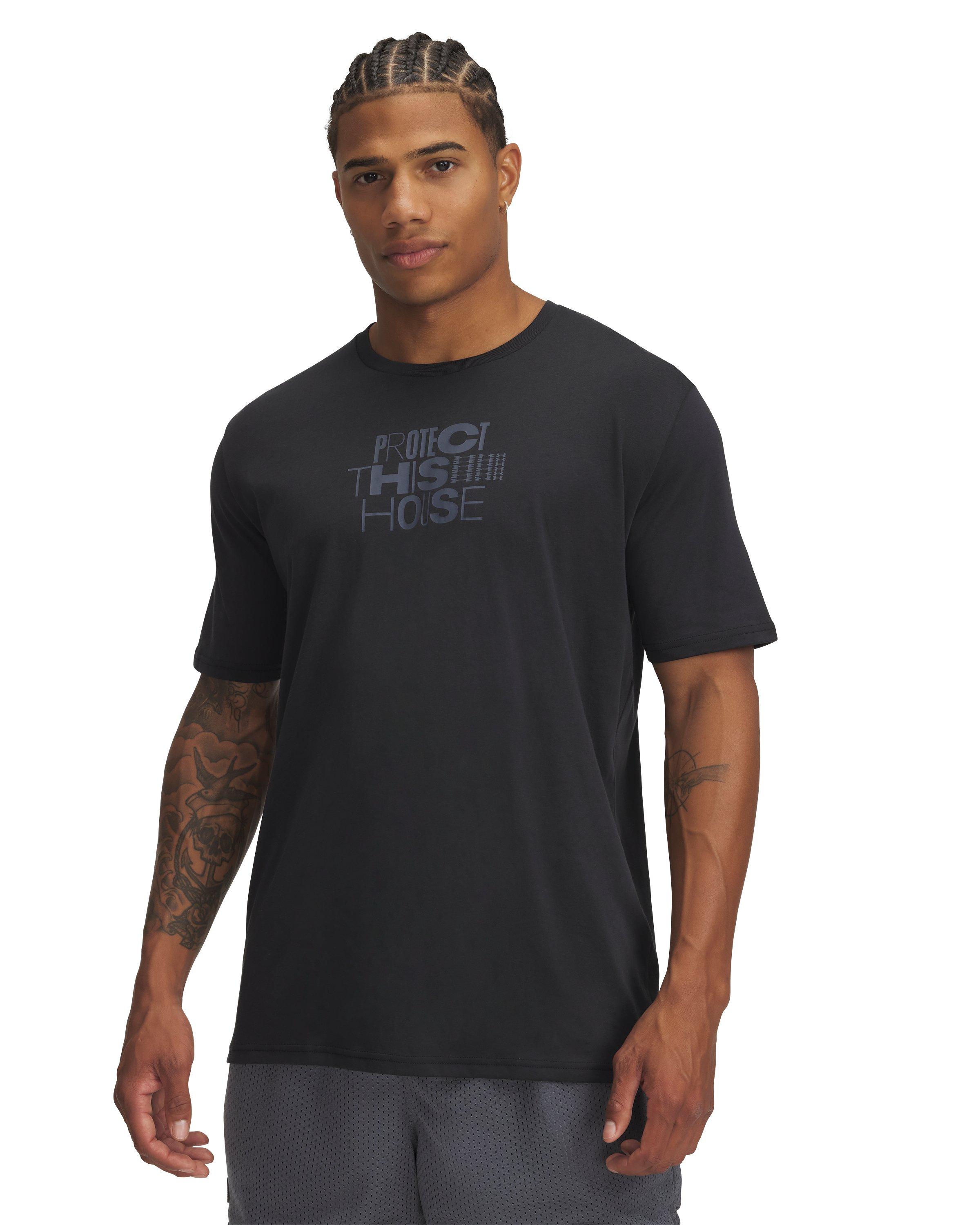 Under Armour Ua Stacked Pth Logo Short Sleeve in Black for Men | Lyst