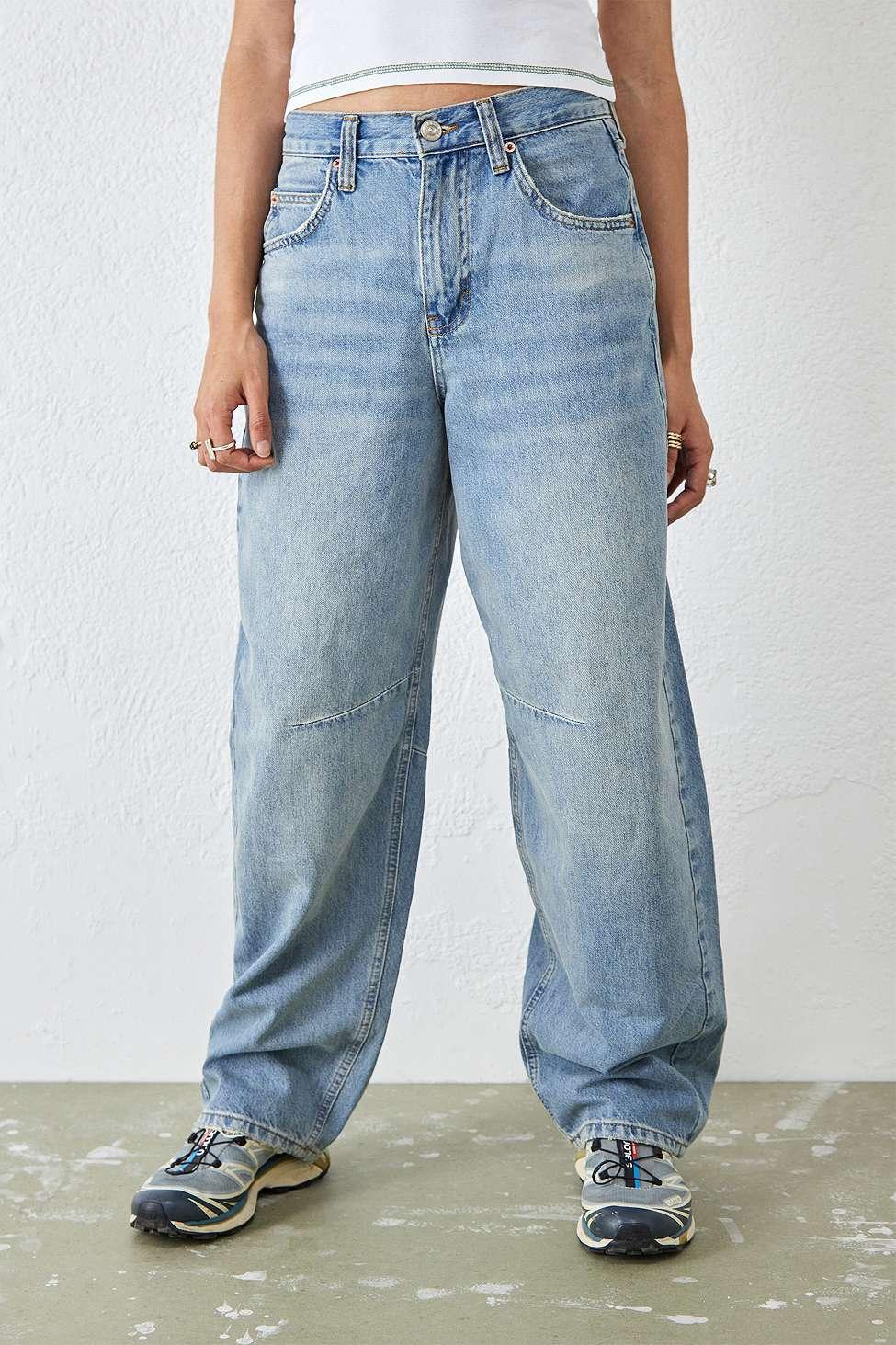 BDG Pheonix Logan Cinch Back Boyfriend Jeans in Blue | Lyst UK