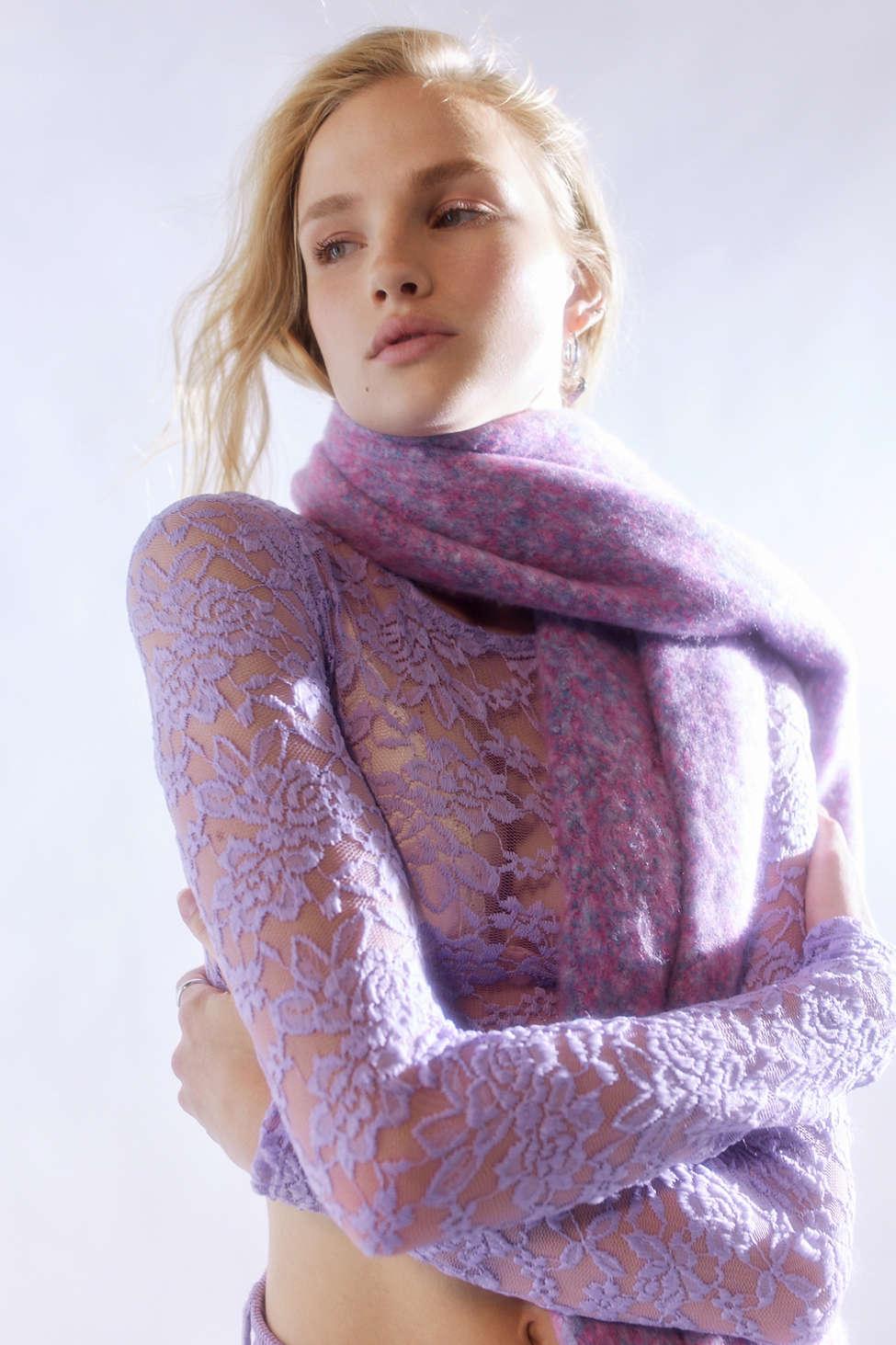 Urban Outfitters Uo Danica Lace Sheer Long Sleeve Top in Purple | Lyst Urban Outfitters Uo Danica Lace Sheer Long Sleeve Top in Purple | Lyst