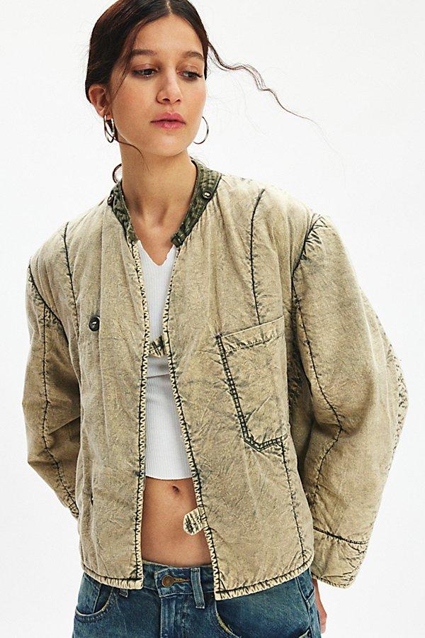 Urban Renewal Remade Acid Wash Liner Jacket in Green | Lyst