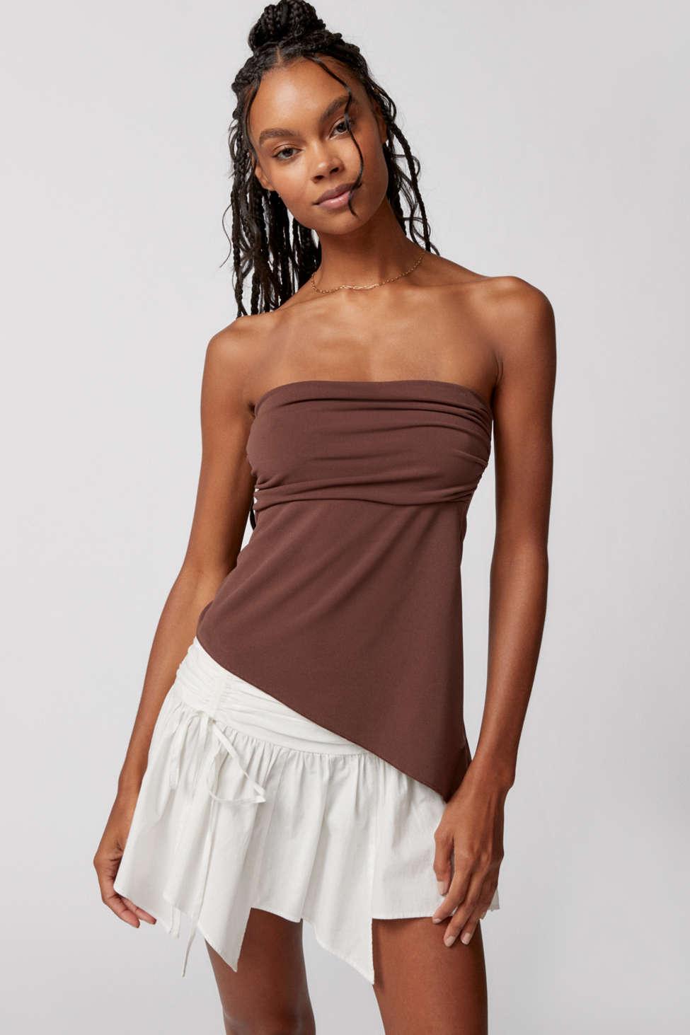 Brown Strapless Top
