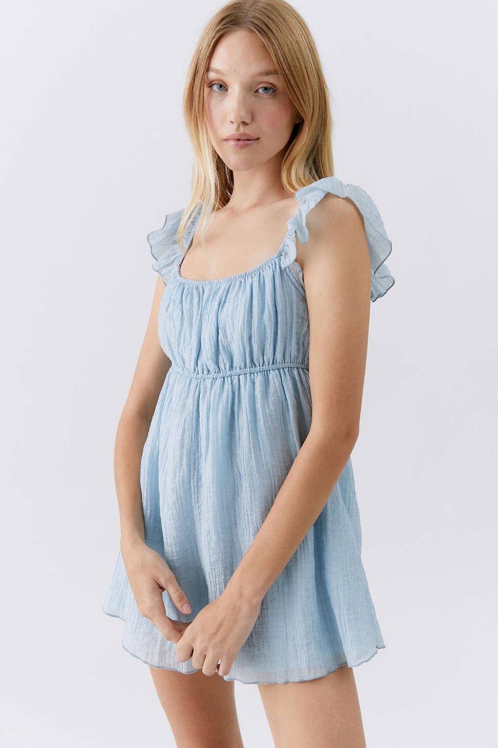 Urban Outfitters Uo Kate Babydoll Romper in Blue | Lyst Urban Outfitters Uo Kate Babydoll Romper in Blue | Lyst
