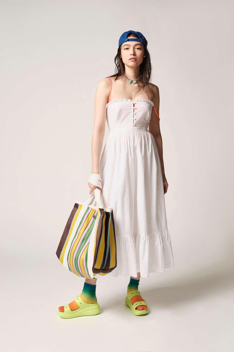 Urban Outfitters Uo Robyn Strapless Midi Dress in Natural | Lyst