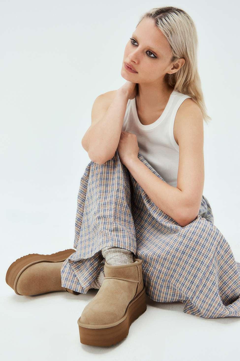 UGG Sand Classic Ultra-mini Platform Boots in Brown | Lyst UK