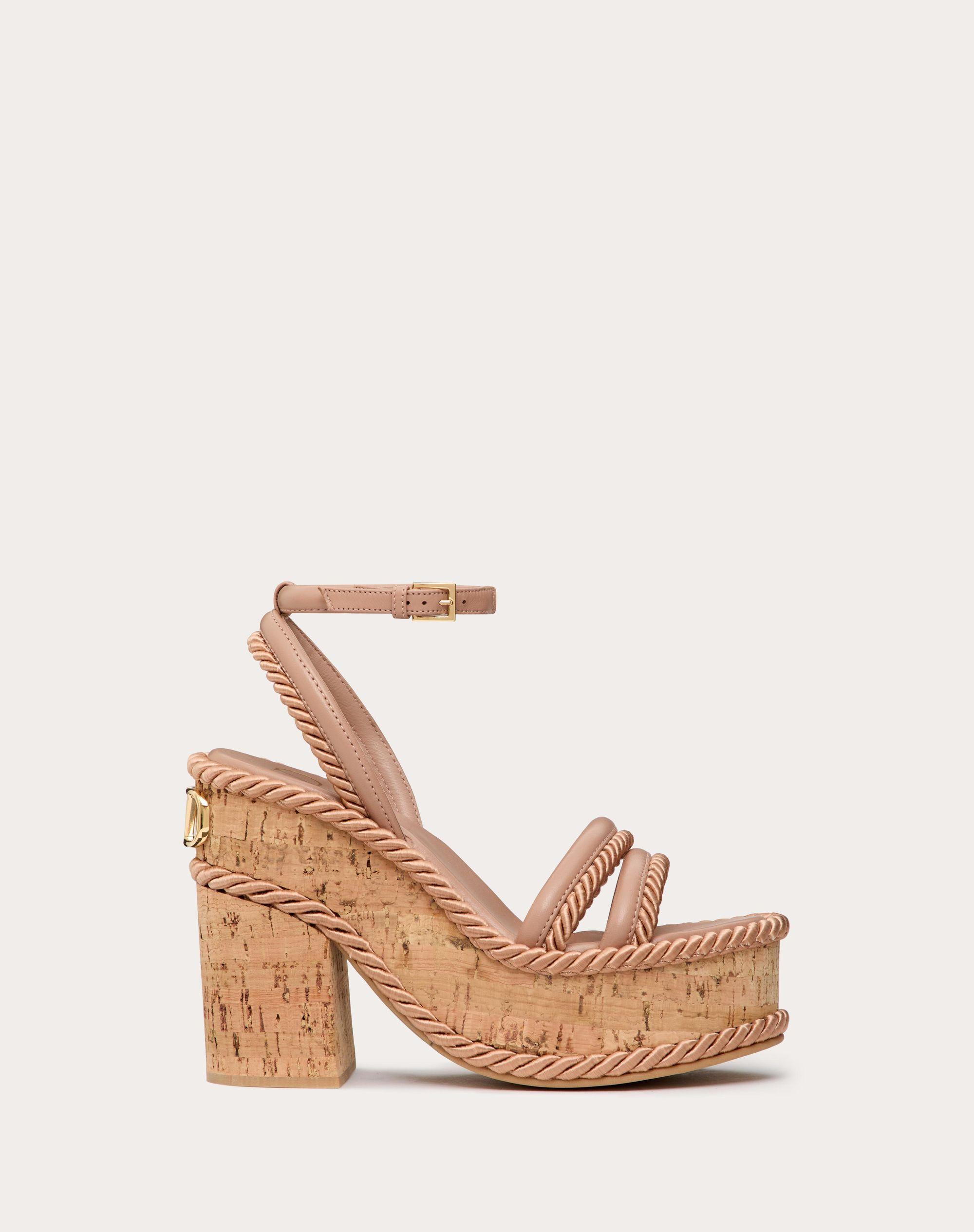 Valentino Garavani Vlogo Summerblocks Wedge Sandal In Nappa Leather And ...