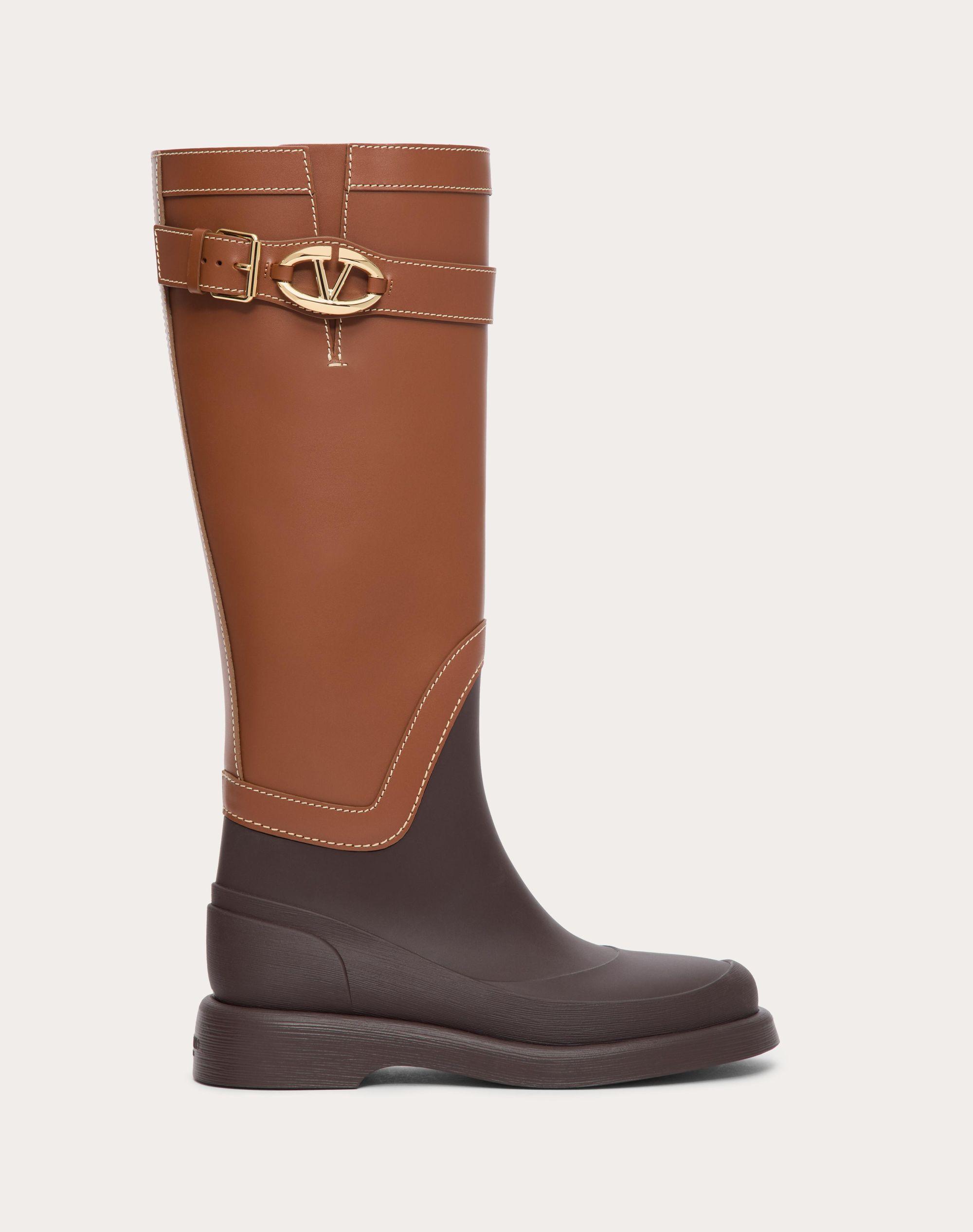 Valentino Garavani Vlogo The Bold Edition Boot In Rubber And Calfskin ...