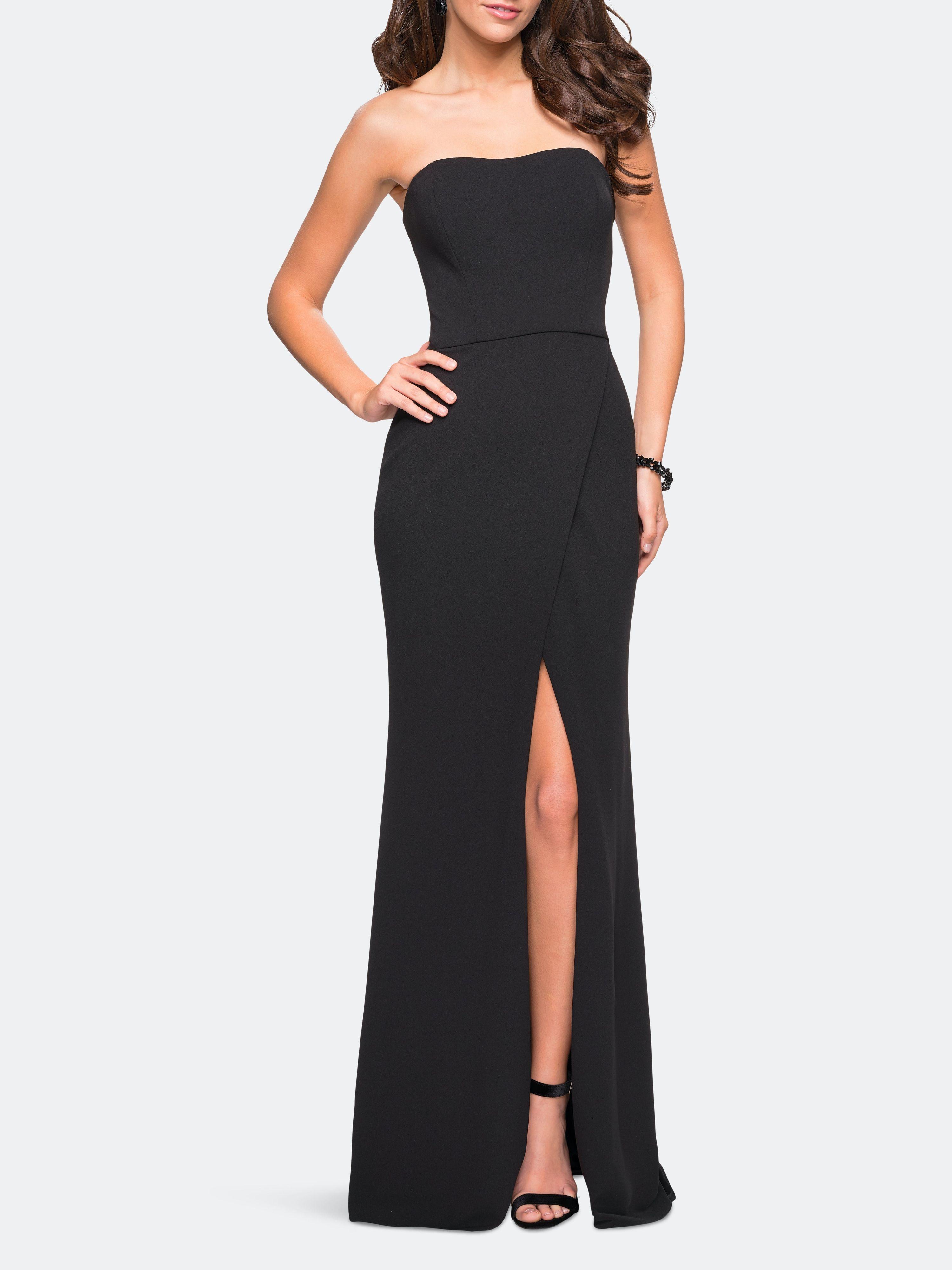 Simple Black Strapless Dress
