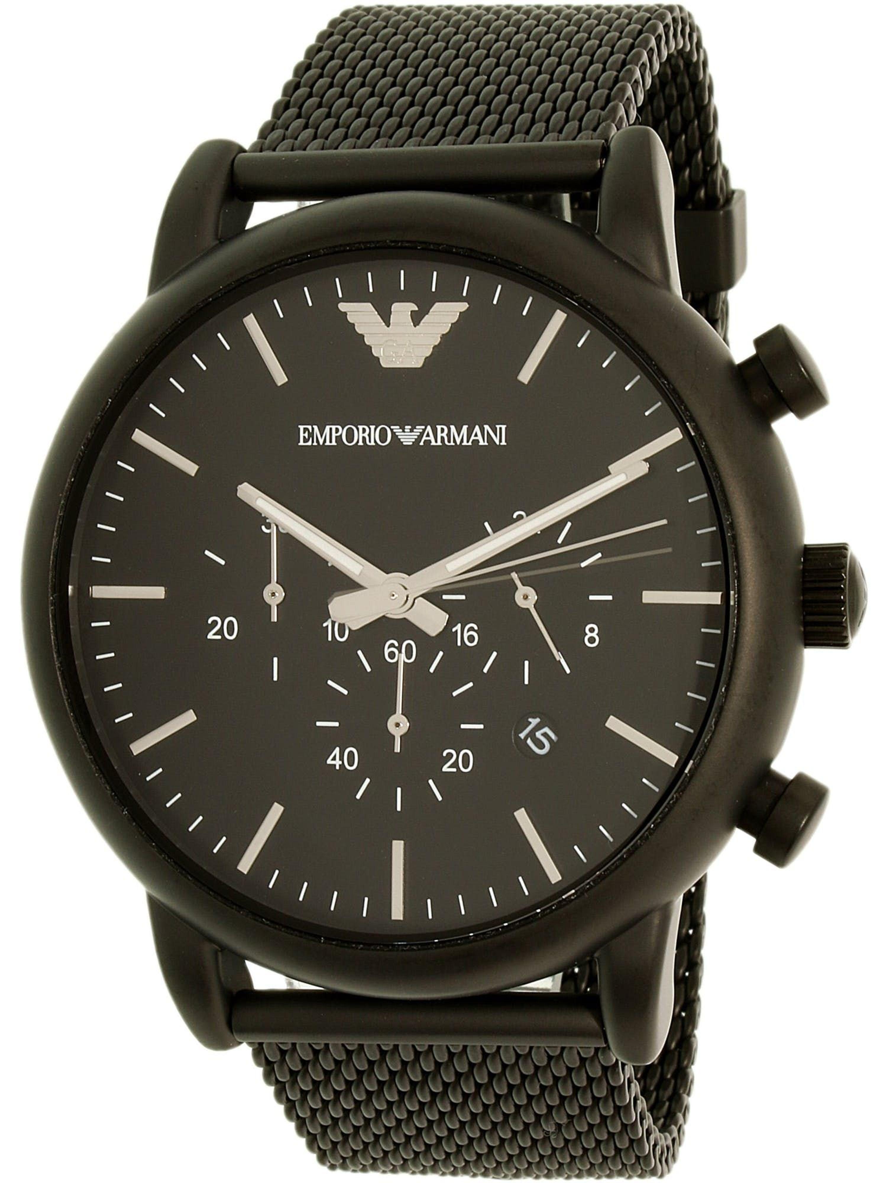 Emporio Armani Luigi Ar1968 Black Stainless Steel Quartz Watch for Men ...