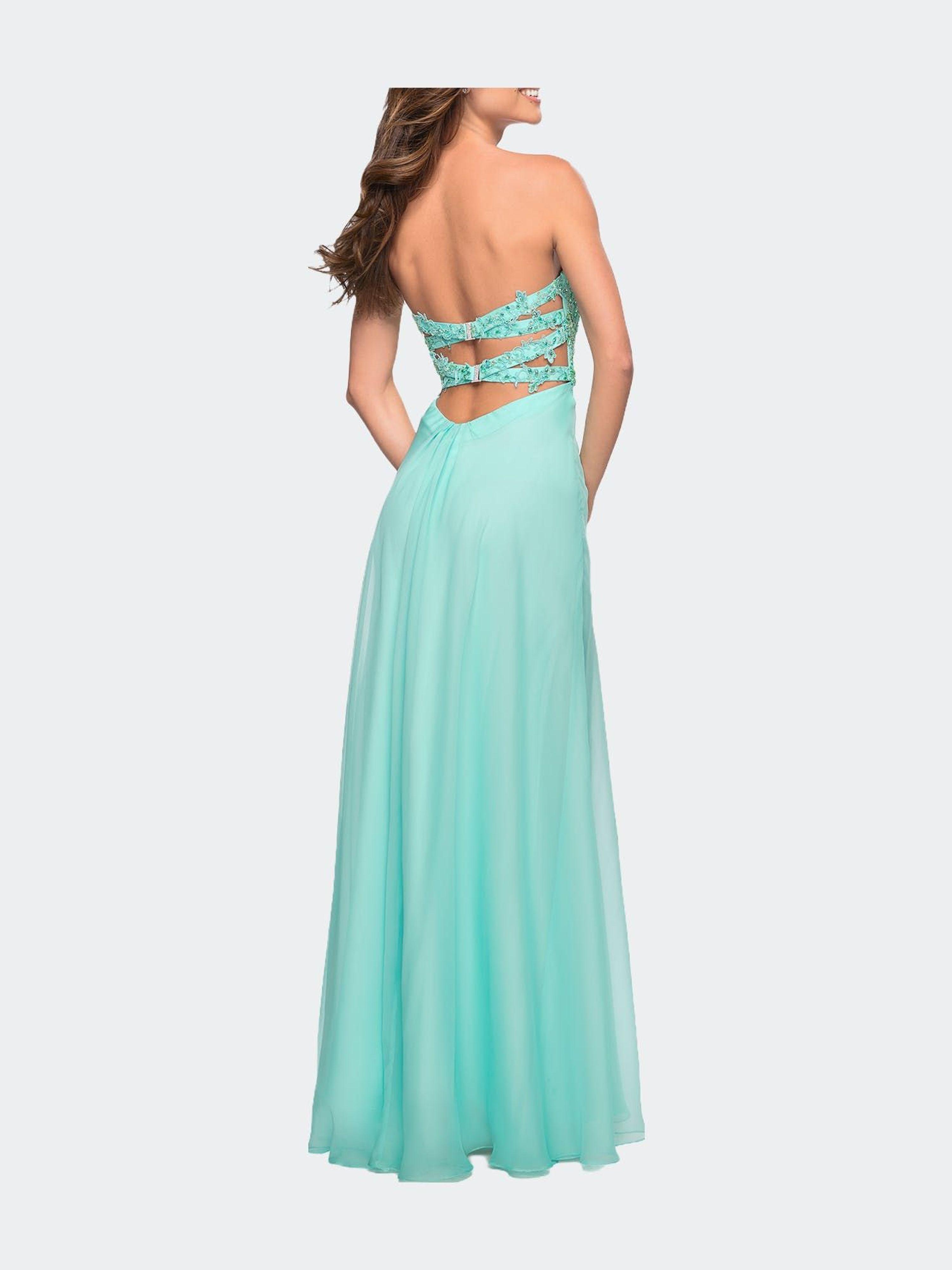 Mint Green Chiffon Prom Dress