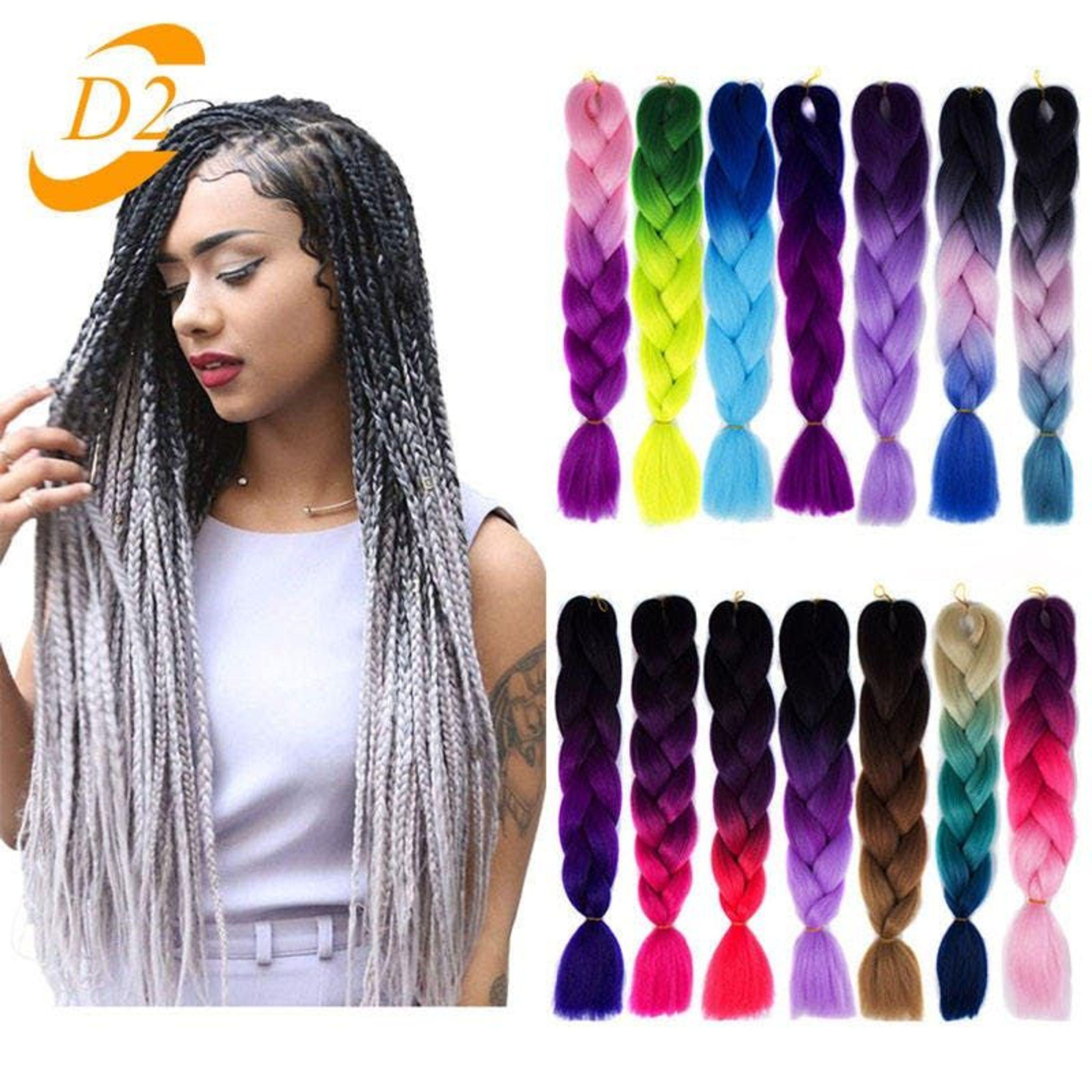 Pink Purple Box Braids