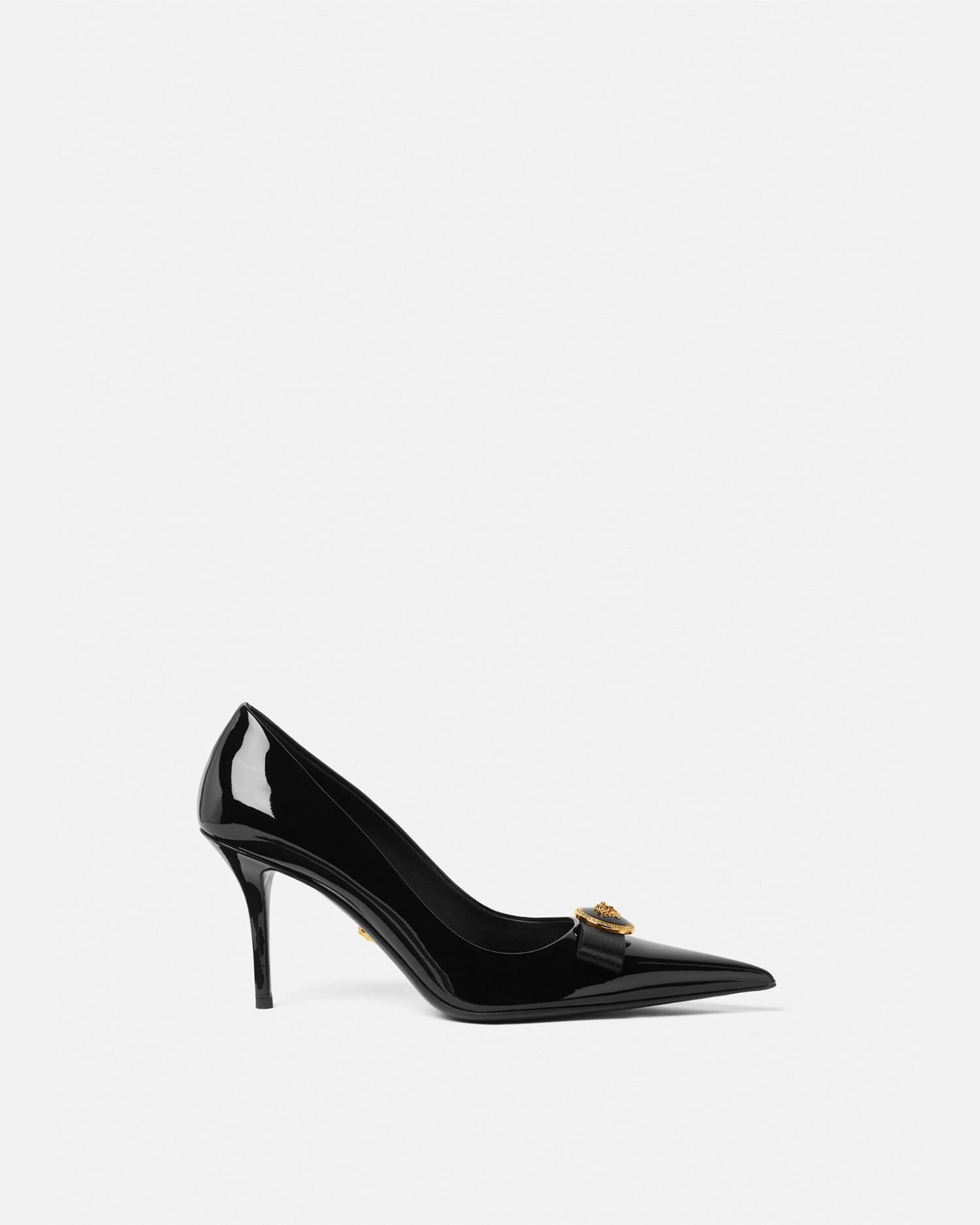 Versace Gianni Ribbon Patent Pumps 85 Mm in White | Lyst