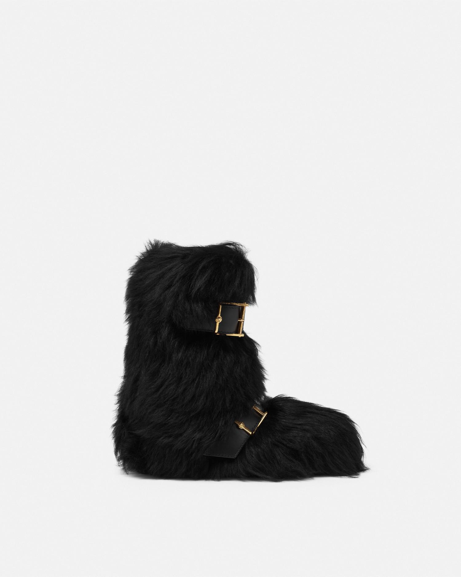 Versace Bastion Shearling Bottes in Black for Men | Lyst