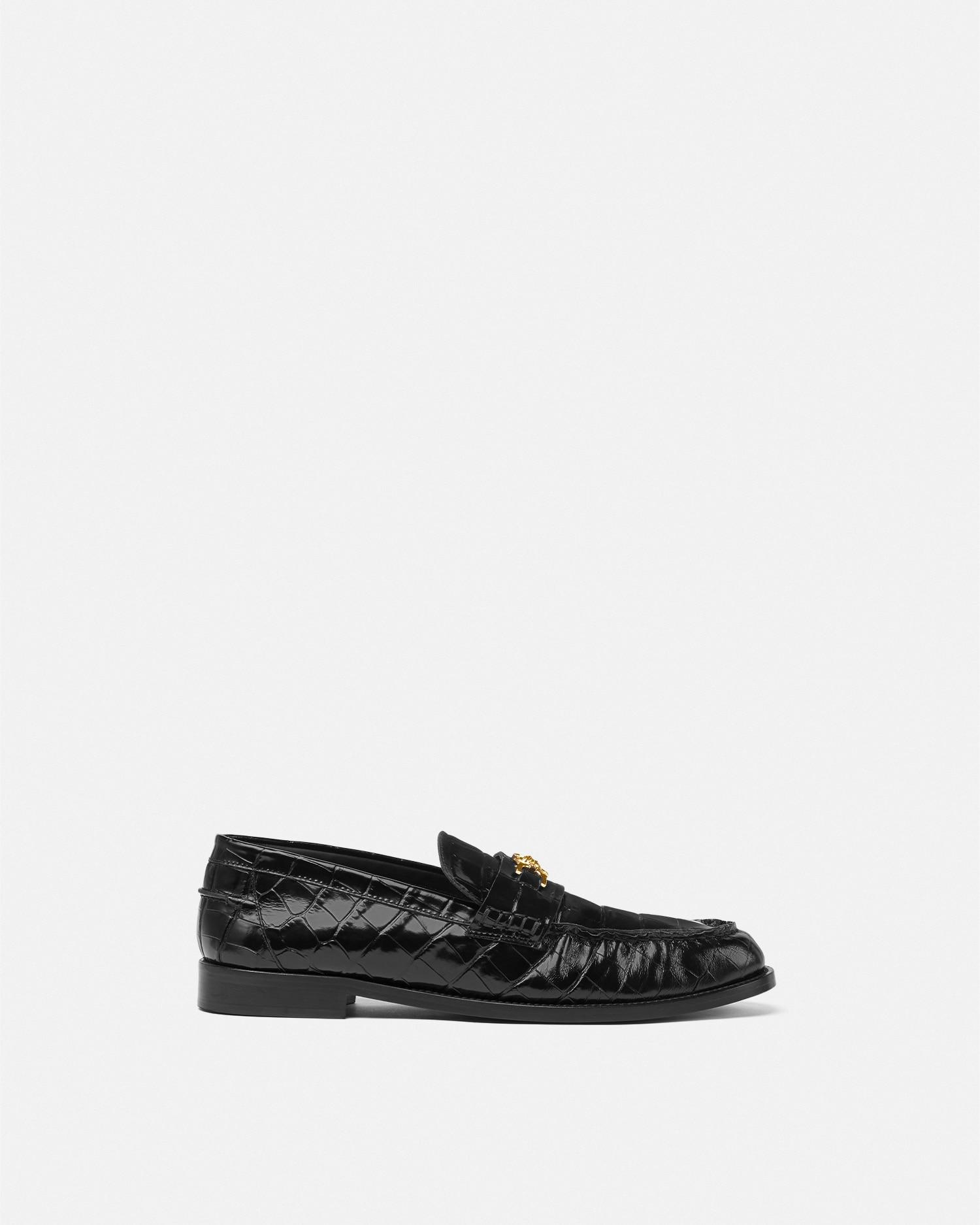Versace Croc-effect Medusa '95 Loafers in White for Men | Lyst