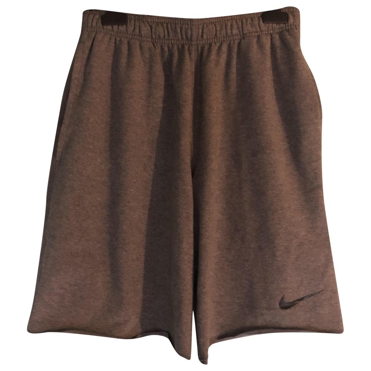 Nike Grey Cotton Shorts In Gray For Men Lyst