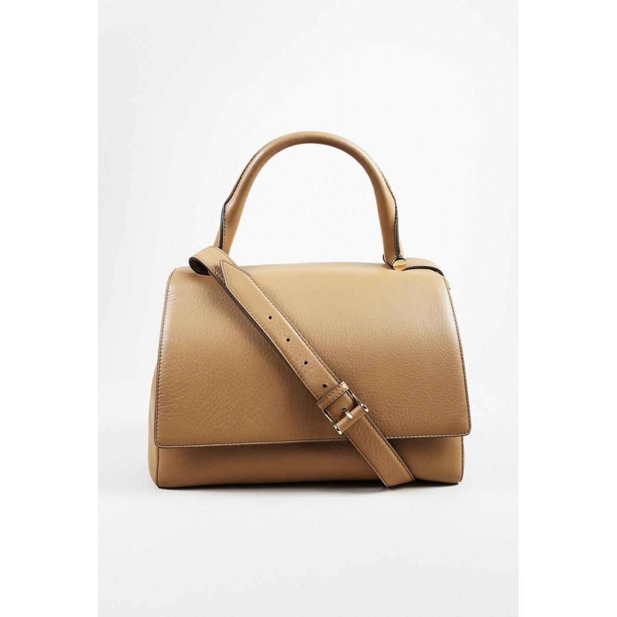 Max Mara Beige Leather Handbag in Natural - Lyst