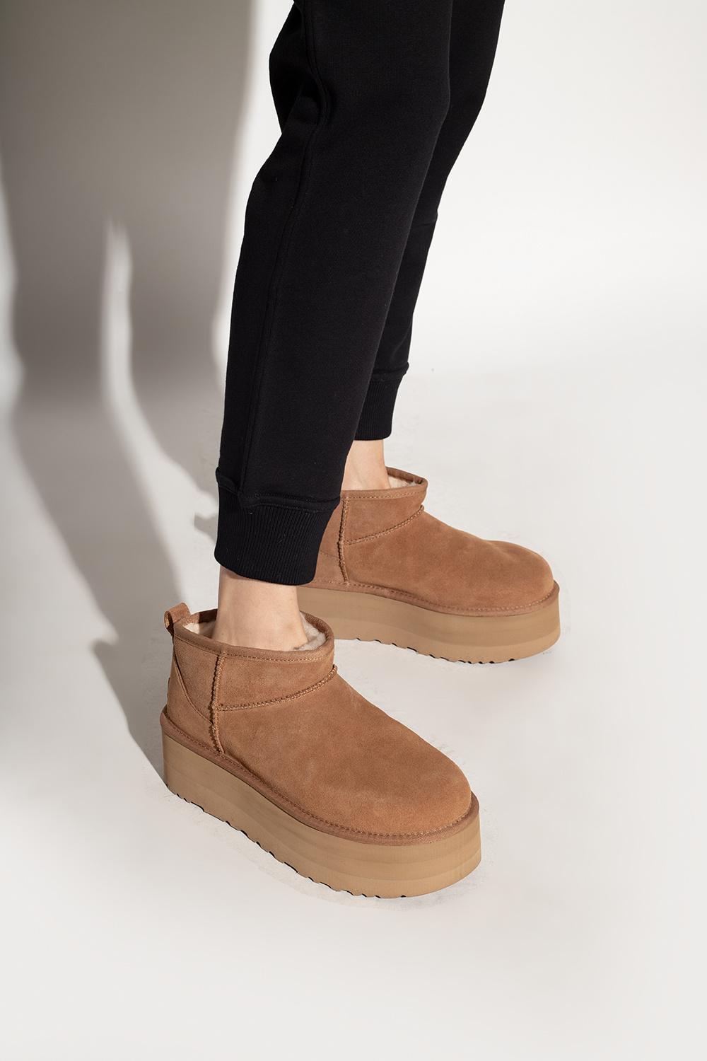 UGG ® Classic Ultra Mini Platform Suede Classic Boots in Brown | Lyst