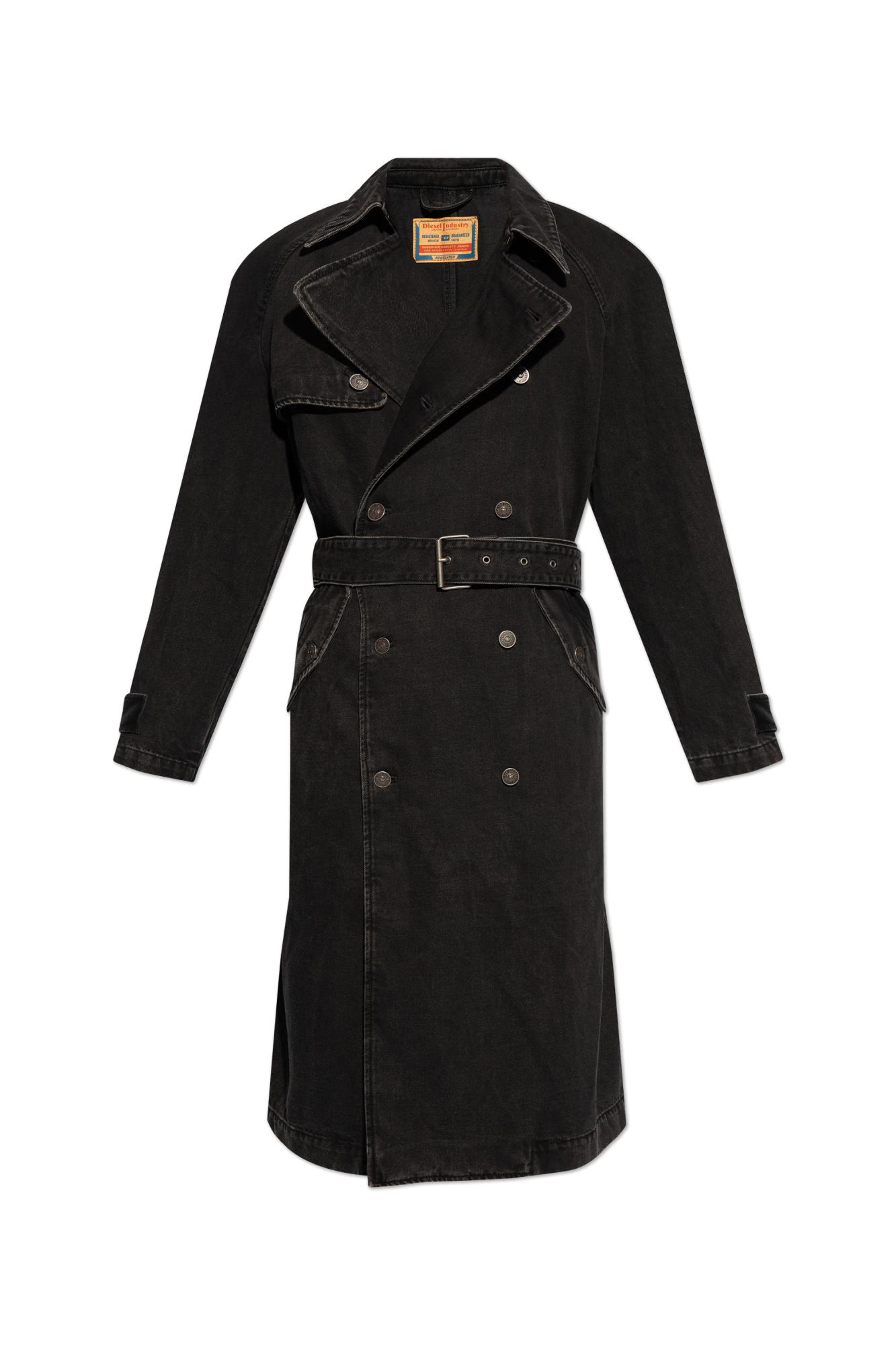 DIESEL Denim Trench Coat in Black for Men | Lyst Canada