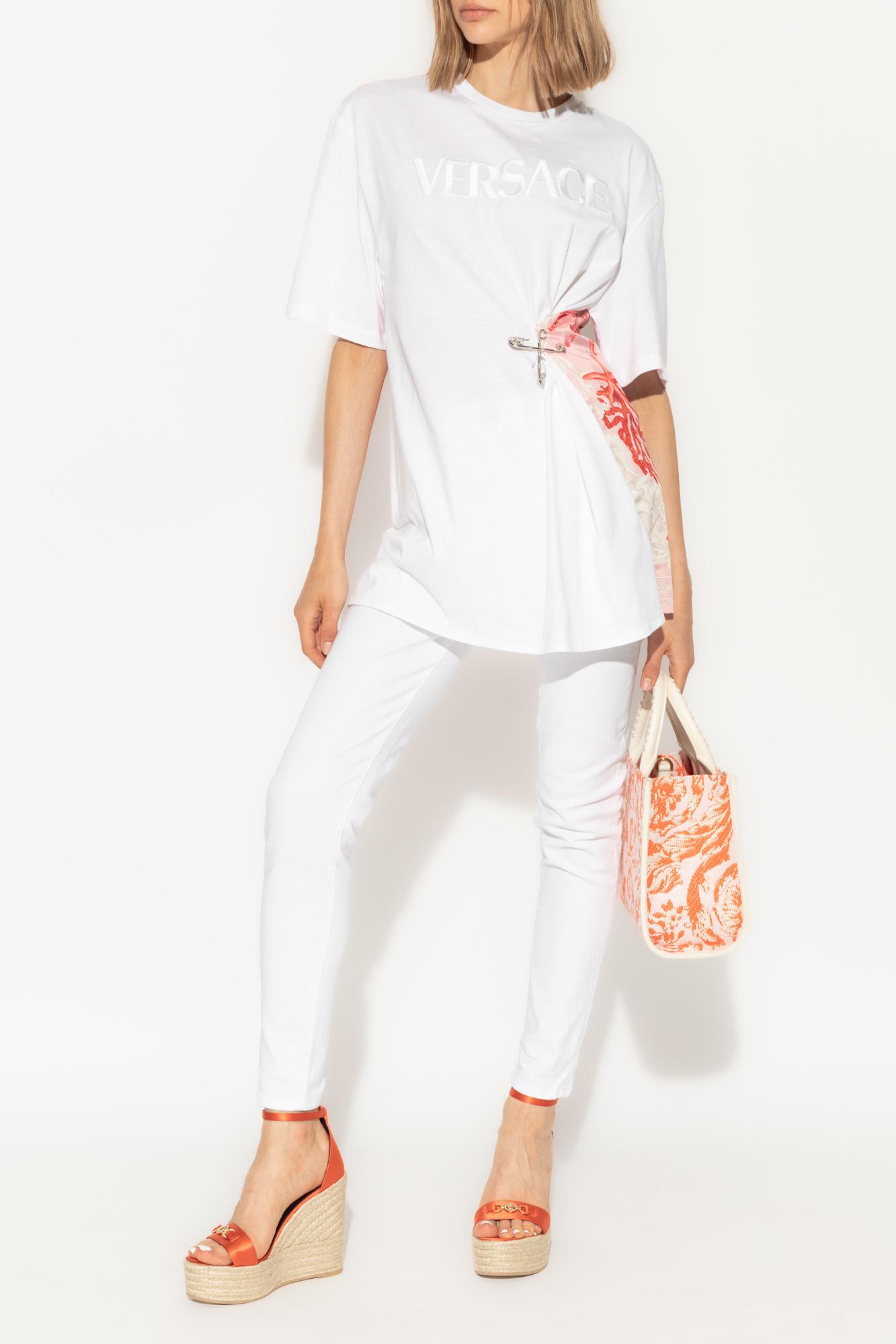 Versace T-Shirt With `Barocco Sea` Pattern in White | Lyst