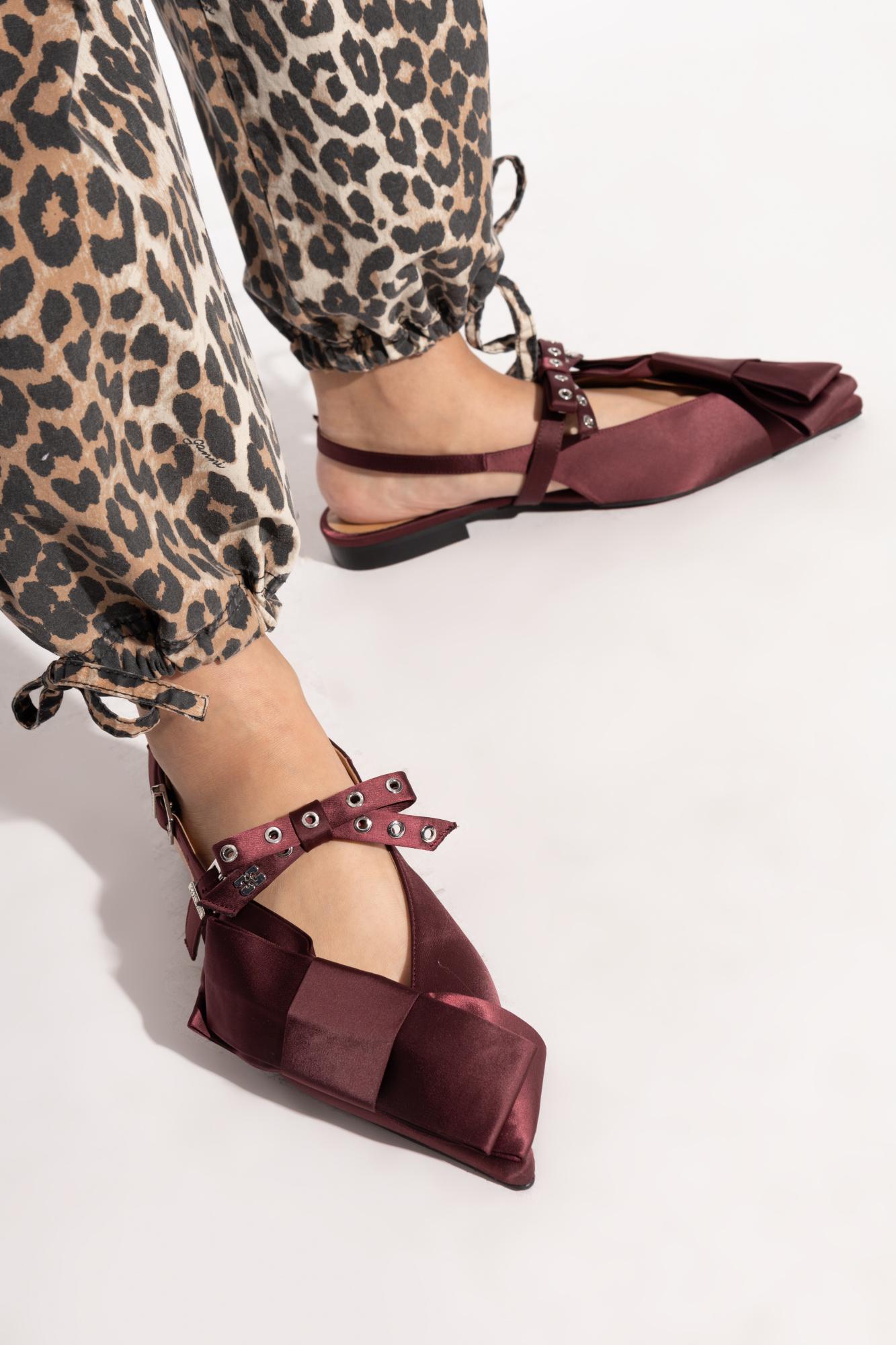 Ganni Shoes With Bow in Red | Lyst