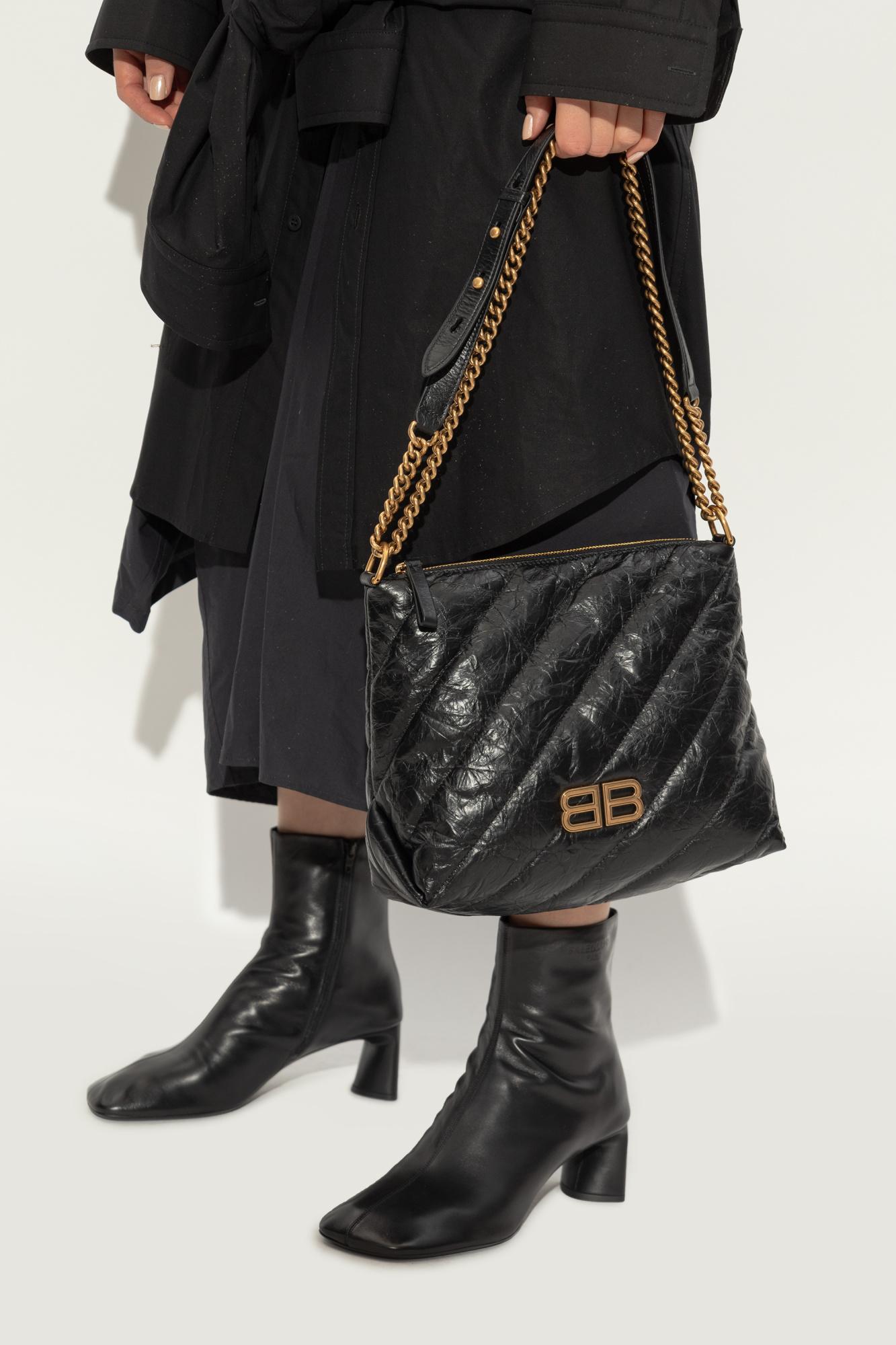 Balenciaga Shoulder Bag ‘Crush’ in Black | Lyst
