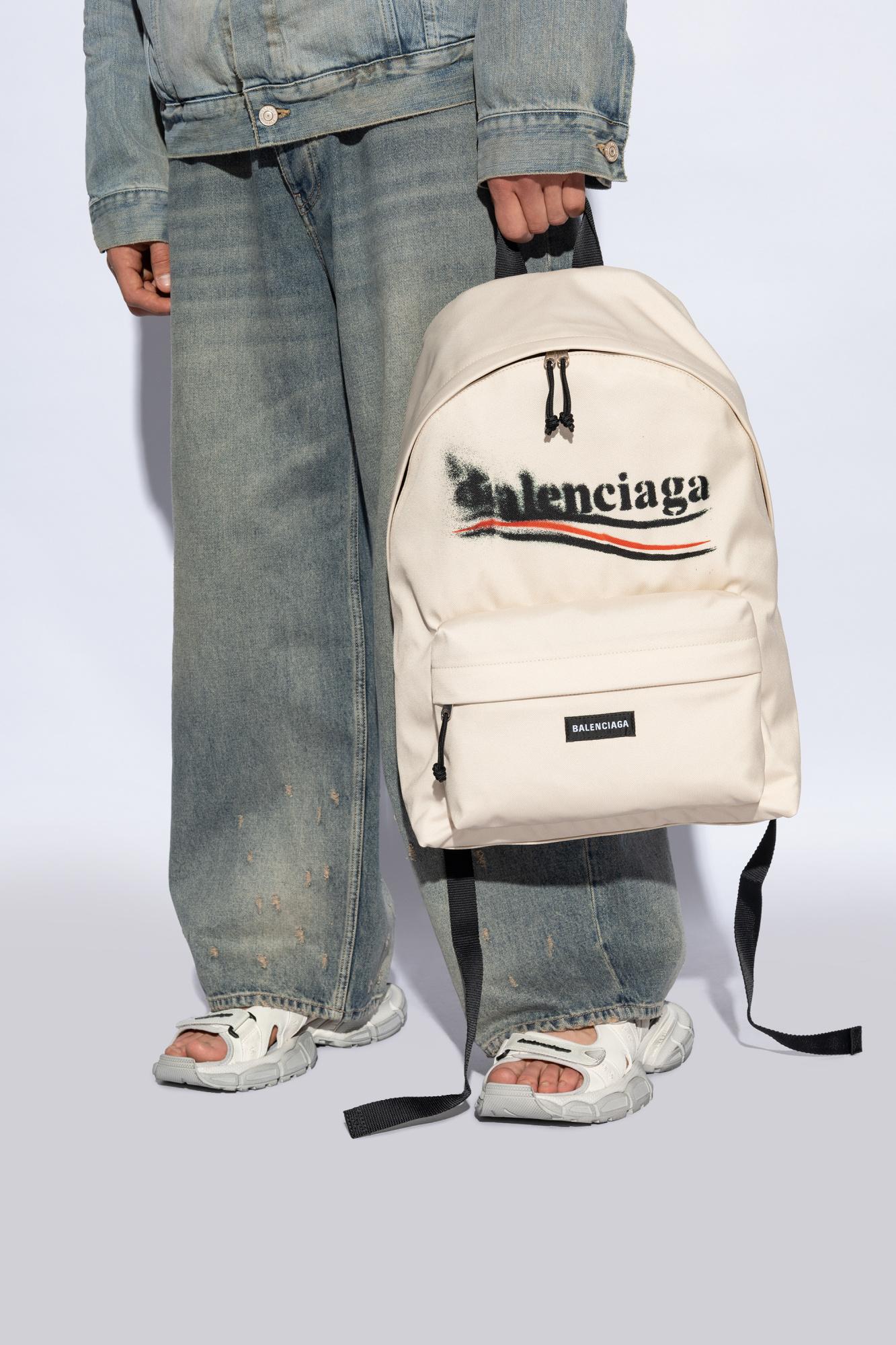 Balenciaga Backpack With Logo in Gray for Men | Lyst