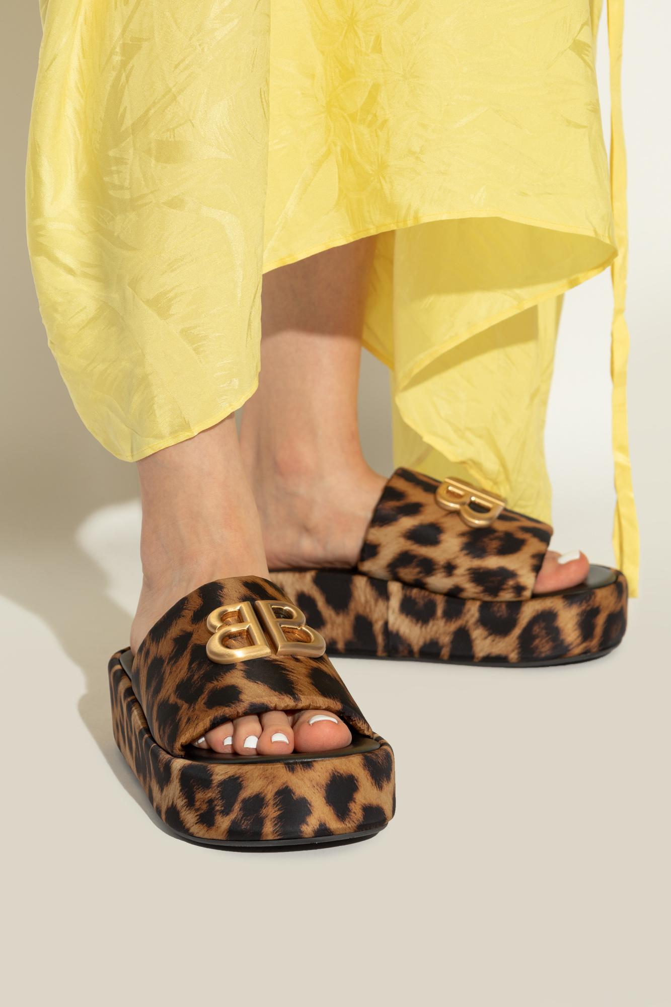 Balenciaga ‘Rise’ Platform Slides in Brown | Lyst