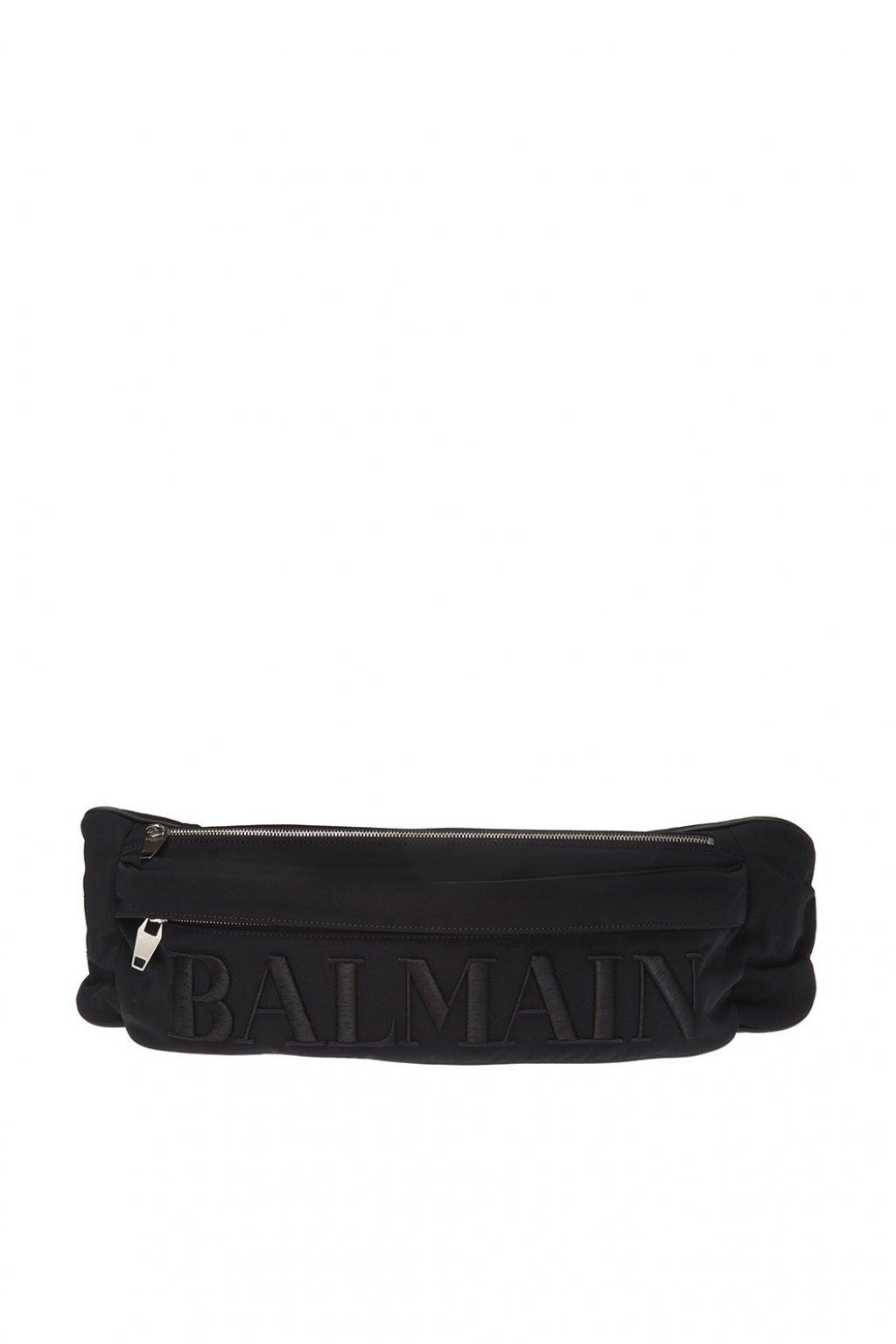 Balmain Logo-embroidered Belt Bag in Black for Men - Lyst