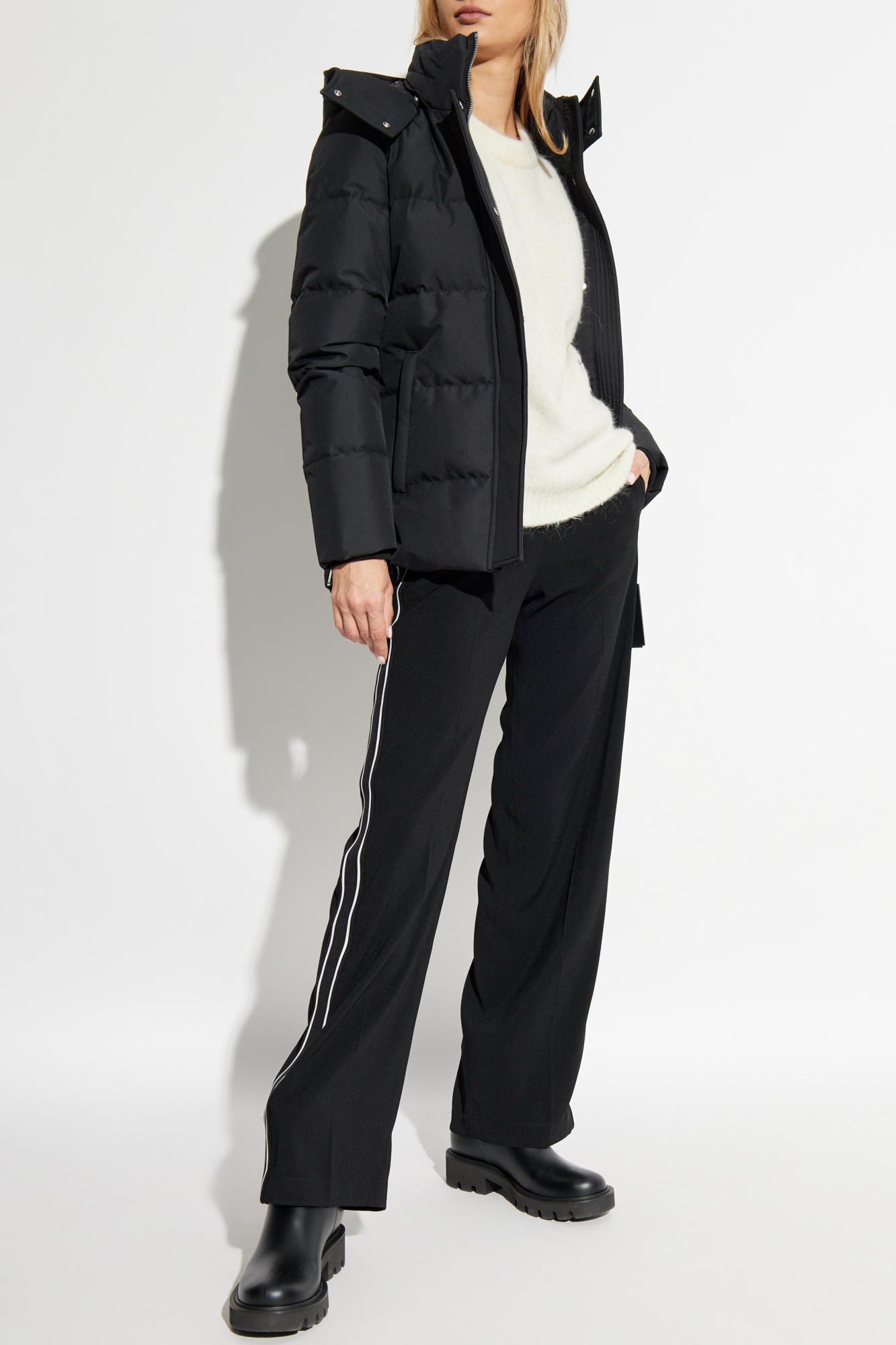 Moose Knuckles Fur-Trimmed Hooded Down Jacket in Black | Lyst