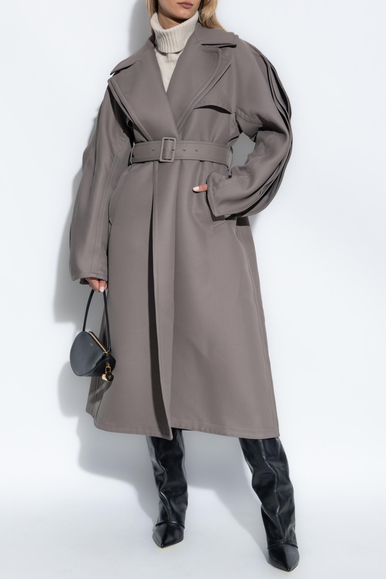 Alaïa Coat With Wool Finish in Gray | Lyst