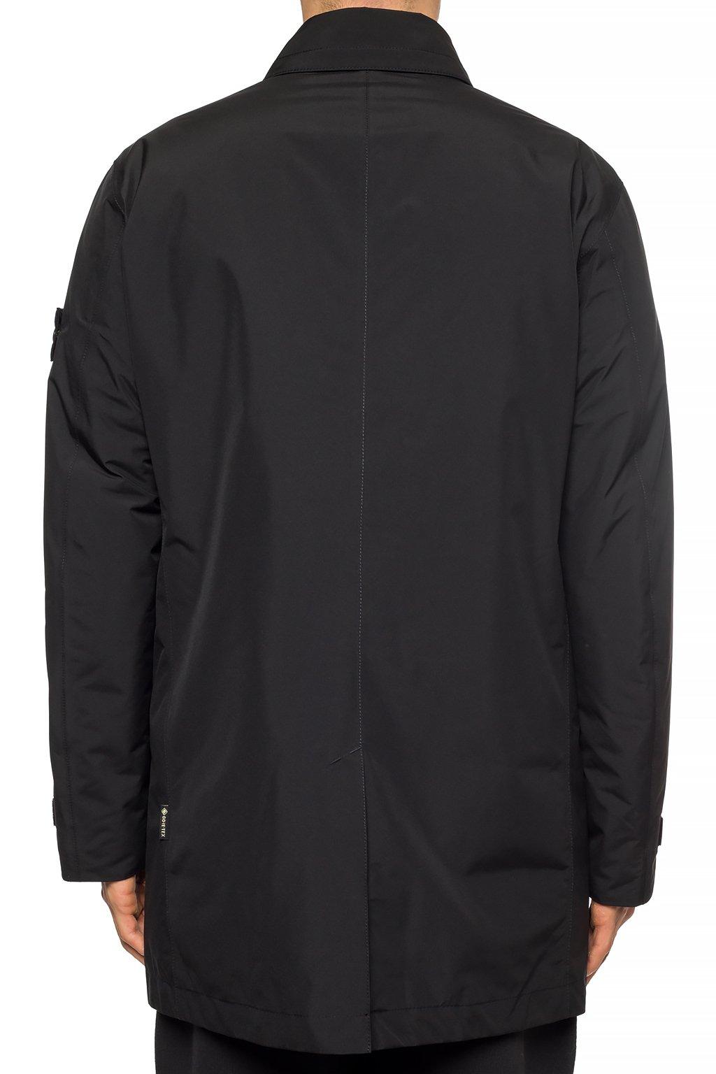 Stone Island Synthetic Rain Jacket With Collar in Black for Men - Lyst