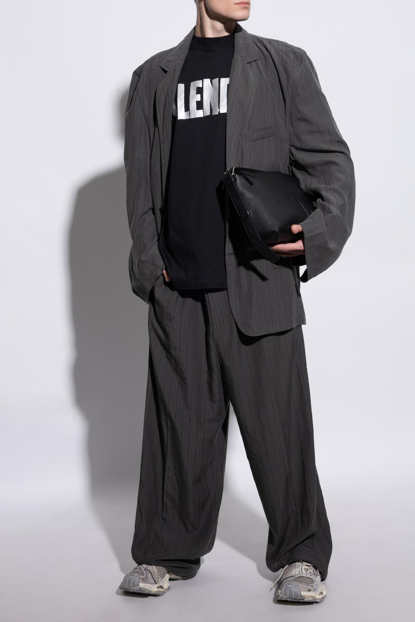 Balenciaga Blazer With Striped Pattern in Black for Men | Lyst