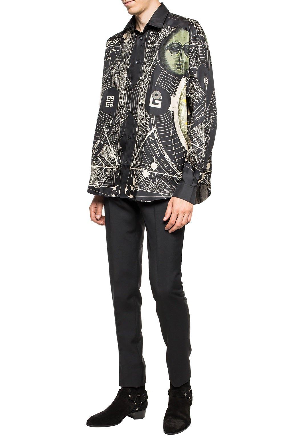 Givenchy Silk Patterned Shirt in Black for Men - Lyst