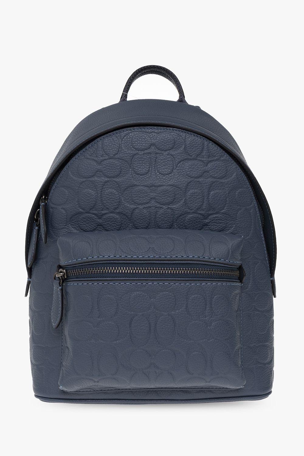 COACH 'charter' Leather Backpack in Blue | Lyst