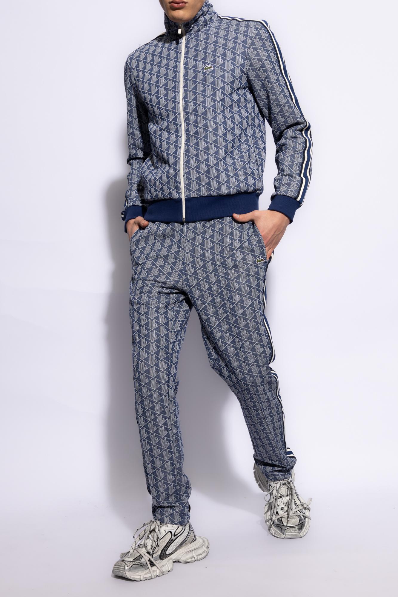Lacoste Track Jacket With Monogram in Blue for Men | Lyst