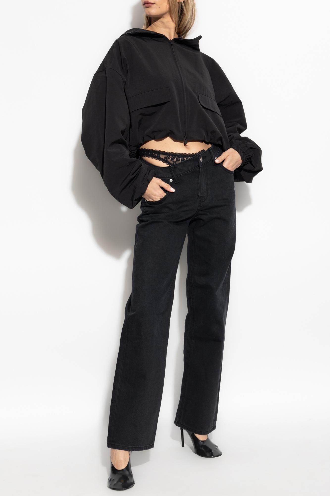 Alexander Wang Jeans With Decorative Insert in Black | Lyst