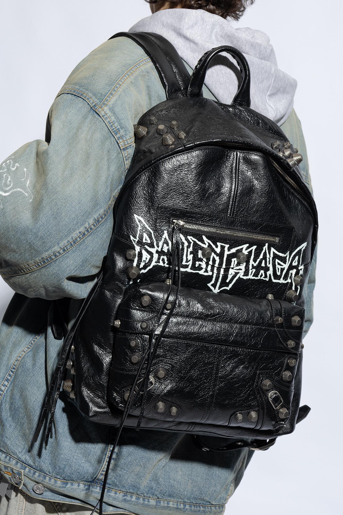Balenciaga Leather Backpack, in Black for Men | Lyst