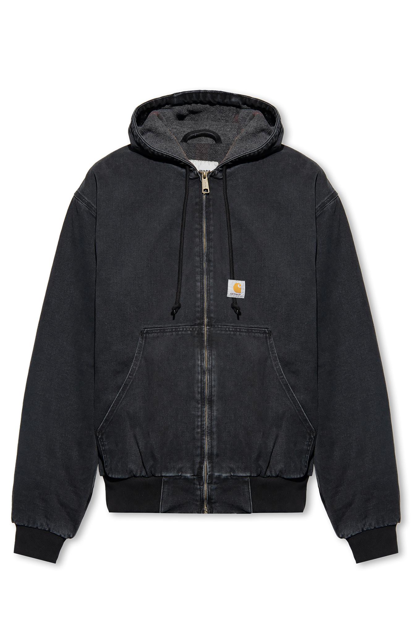Carhartt Denim Jacket With Logo in Black | Lyst