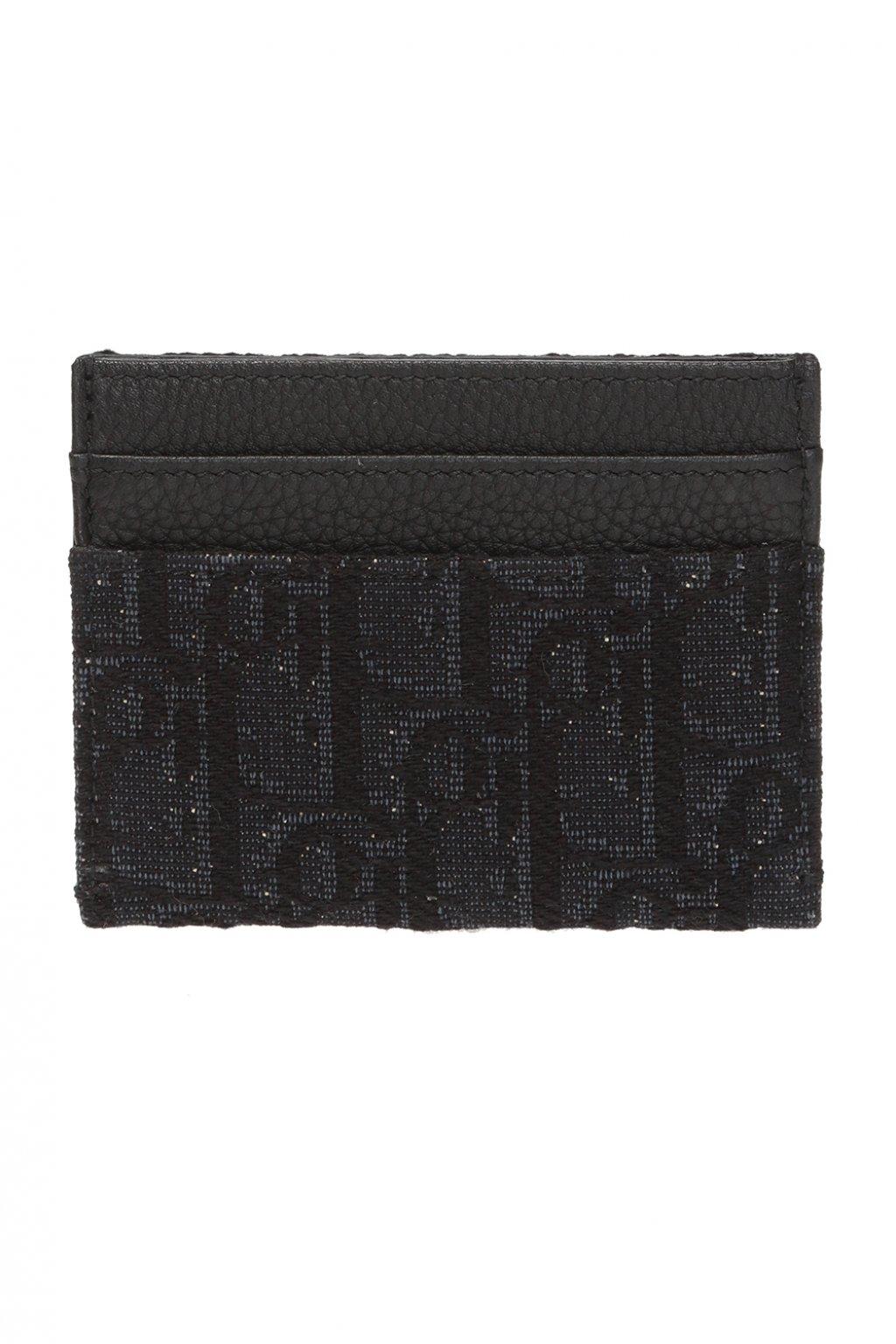 Dior Canvas Branded Card Case in Black for Men - Lyst