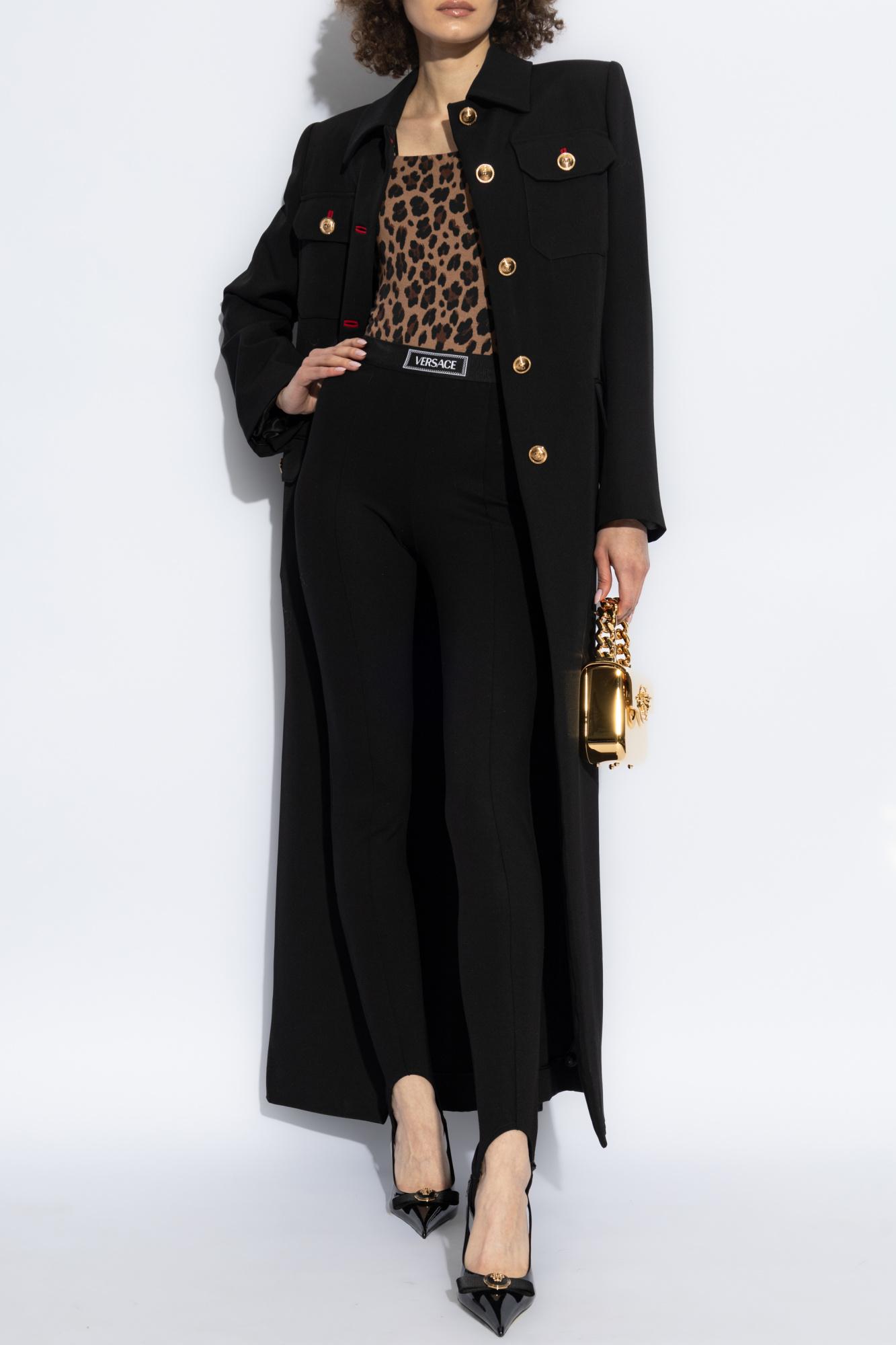 Versace Animal Print Bodysuit in Black | Lyst