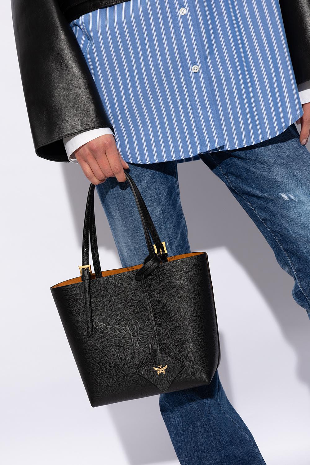 MCM 'Himmel Mini' Shopper Bag in Black | Lyst