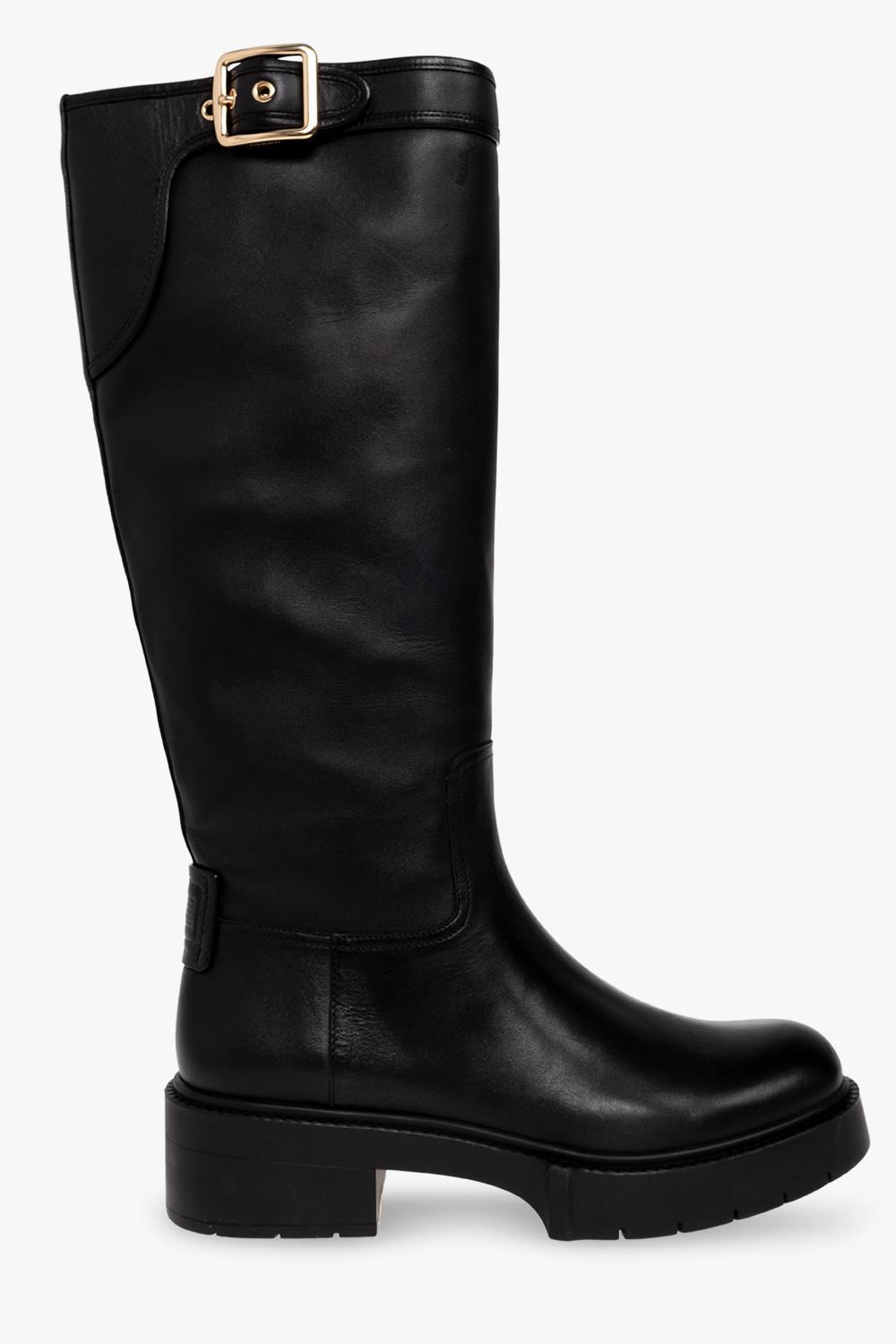 COACH 'lilli' Leather Boots in Black | Lyst UK