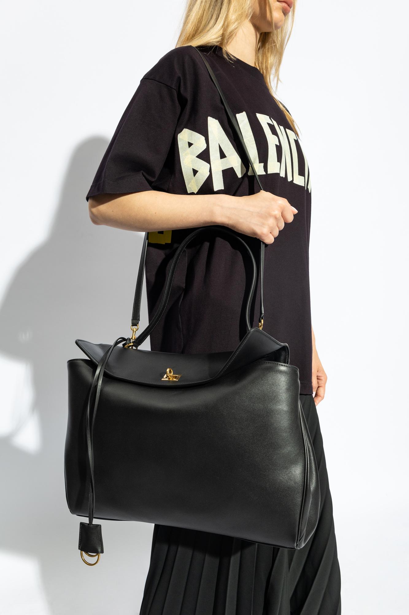 Balenciaga Leather Rodeo Large Shoulder Bag in Black | Lyst