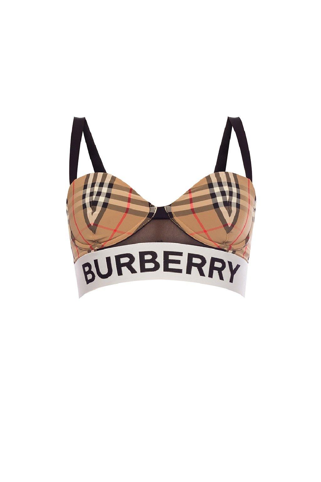 Burberry Logo Bra in Beige (Brown) - Lyst