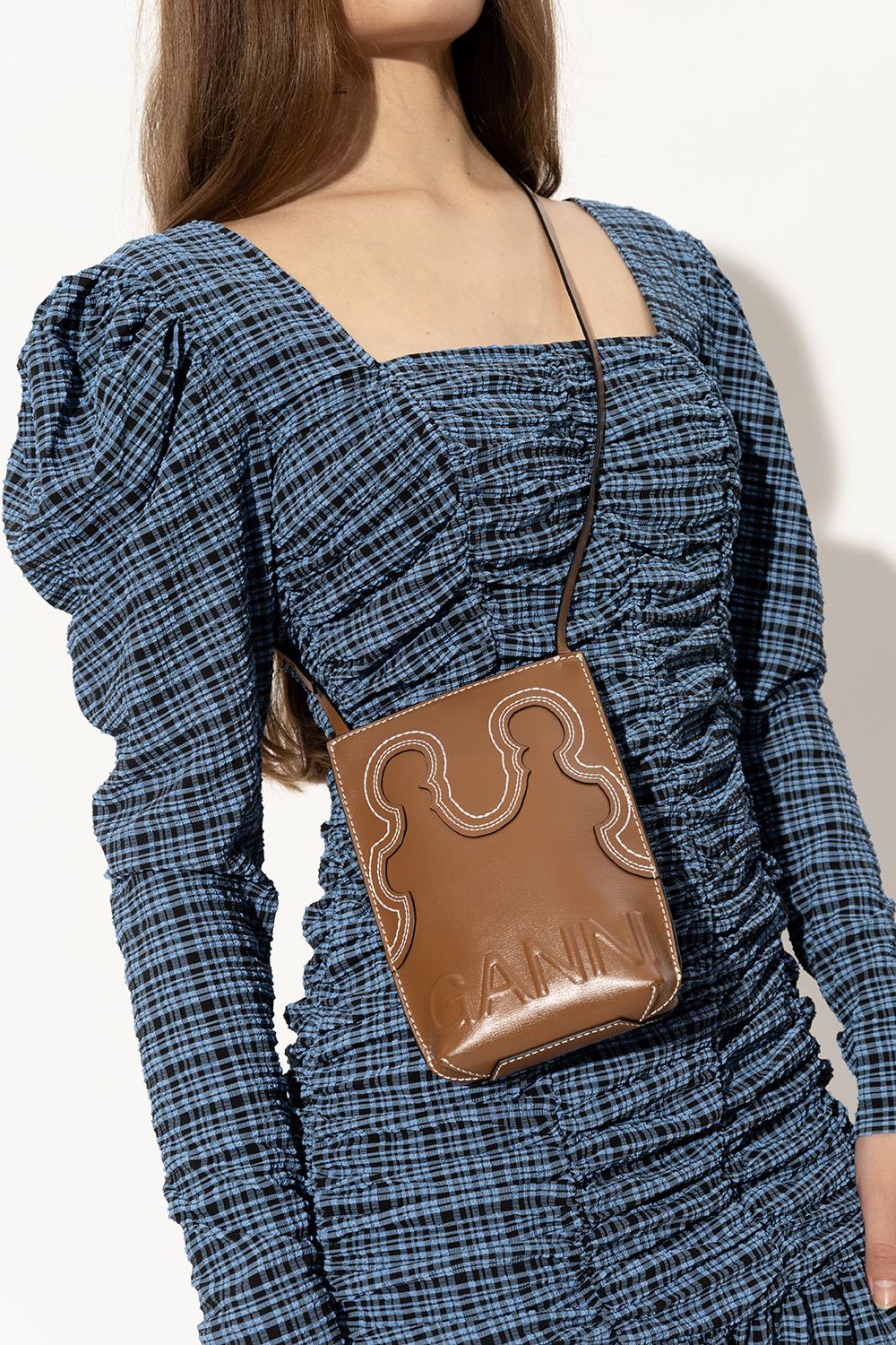 Ganni 'banner Western' Shoulder Bag in Blue | Lyst