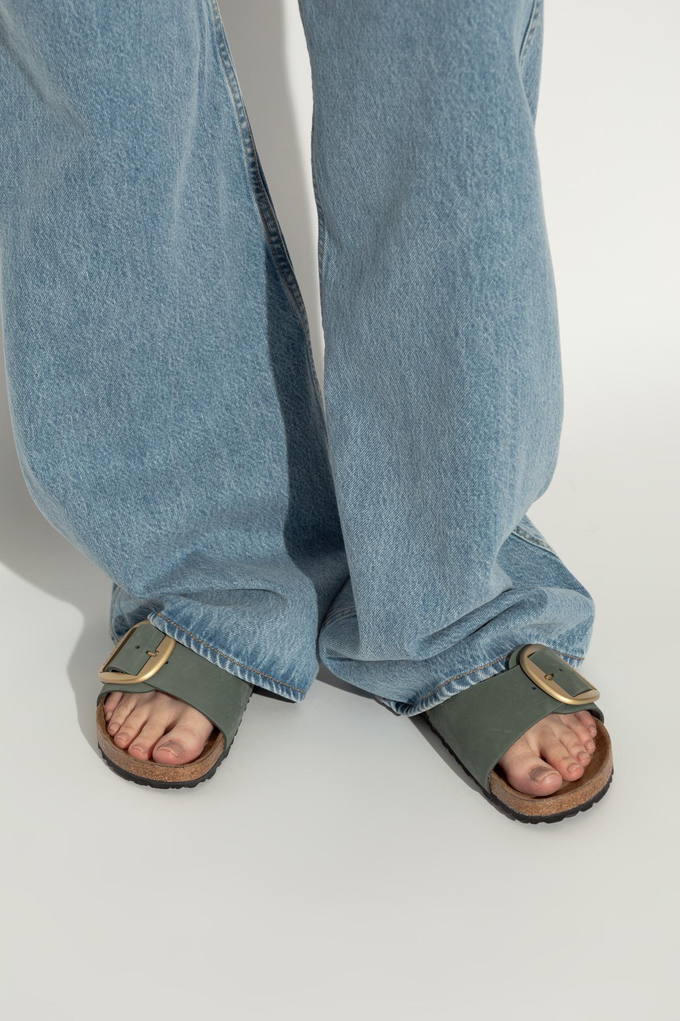 Birkenstock 'Madrid Big Buckle' Slides in Blue | Lyst
