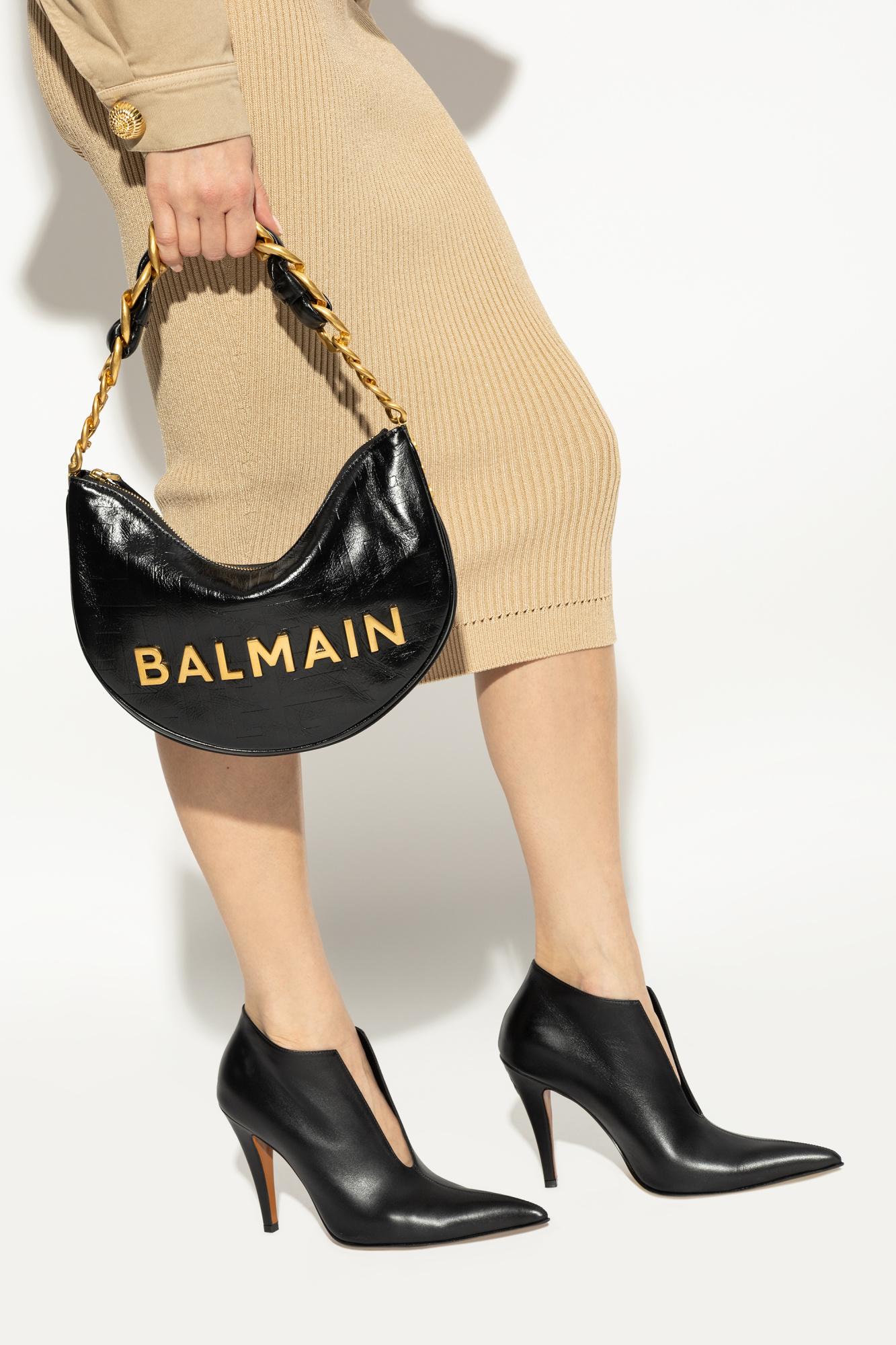 Balmain Shoulder Bag 1945 Soft Moon in Black | Lyst