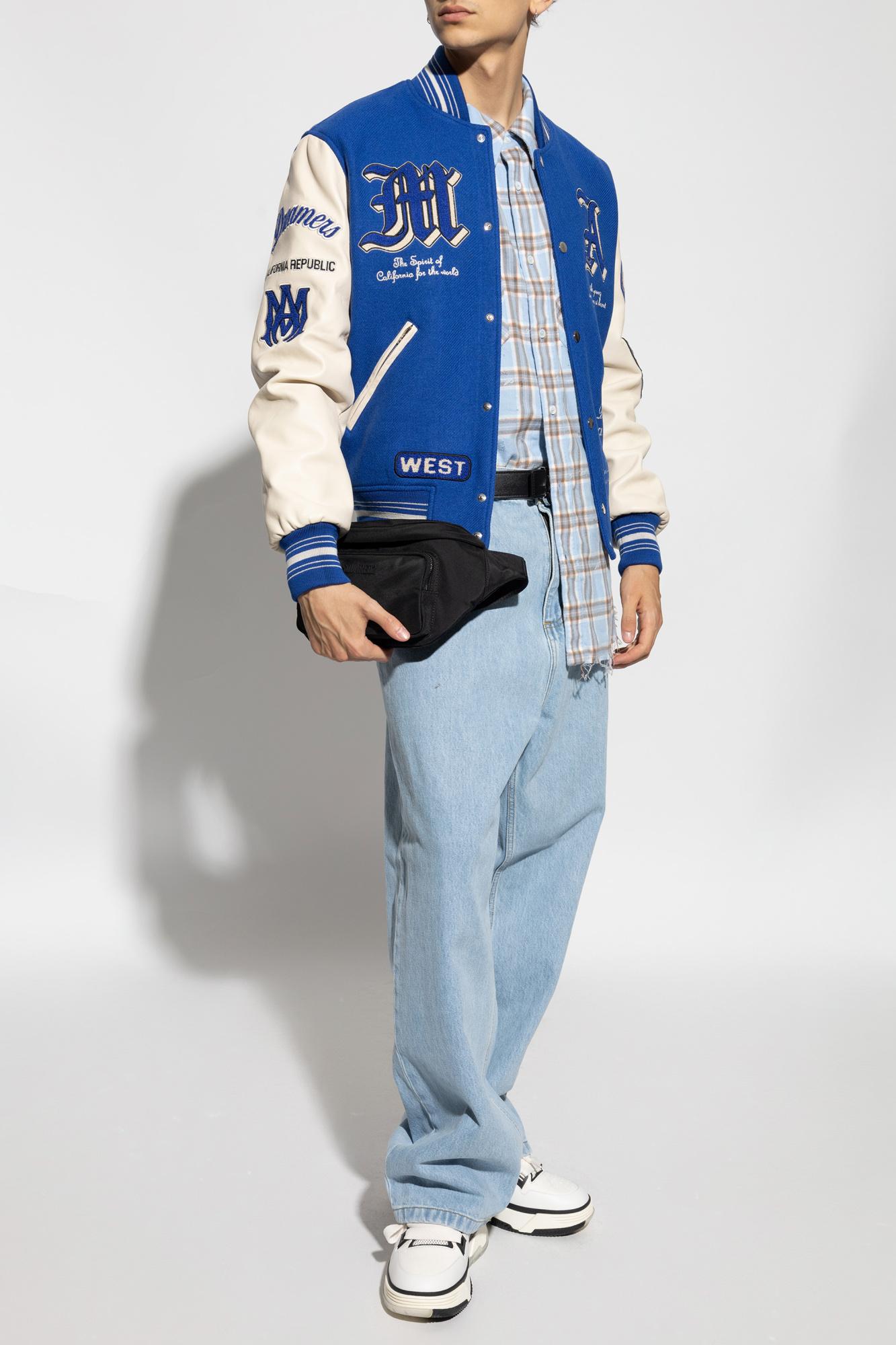 Amiri Jacket With Logo in Blue for Men | Lyst