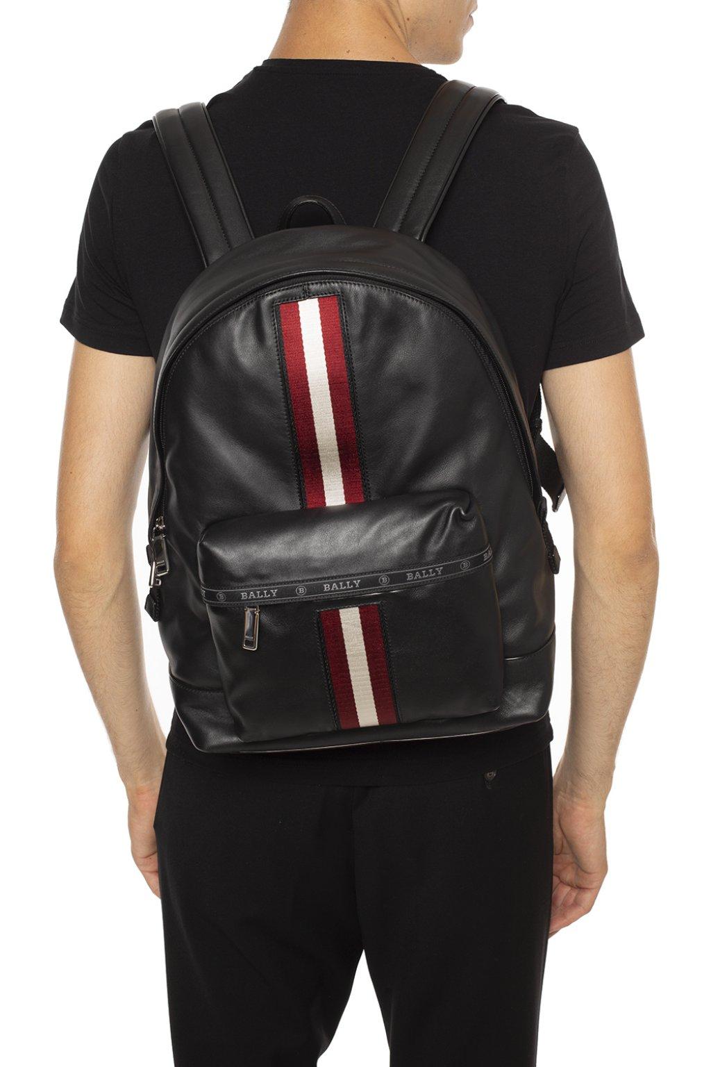 Bally Leather 'harper' Backpack With Logo in Black for Men - Lyst