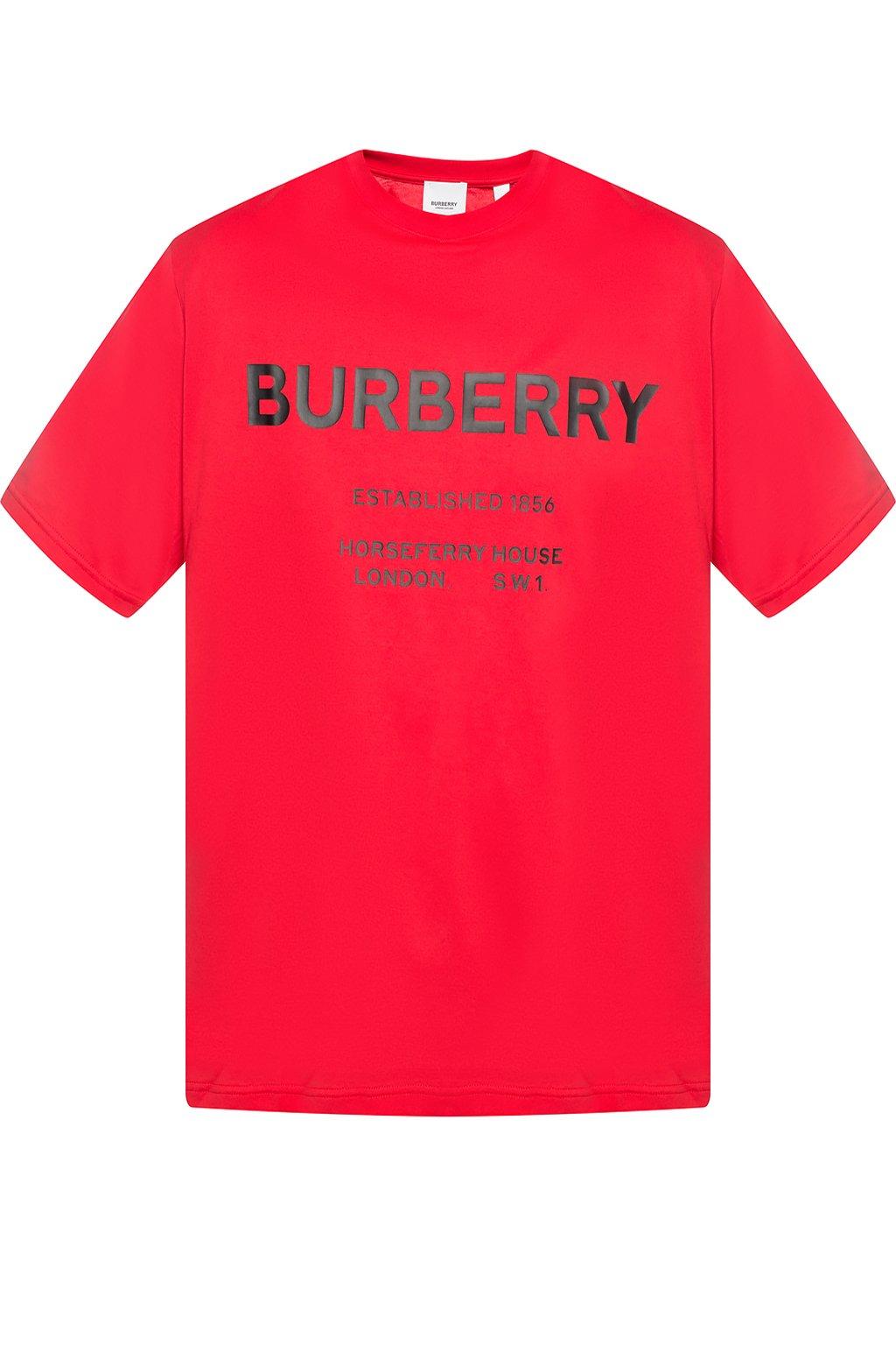 Burberry Cotton Horseferry Logo Printed T-shirt in Red for Men - Lyst