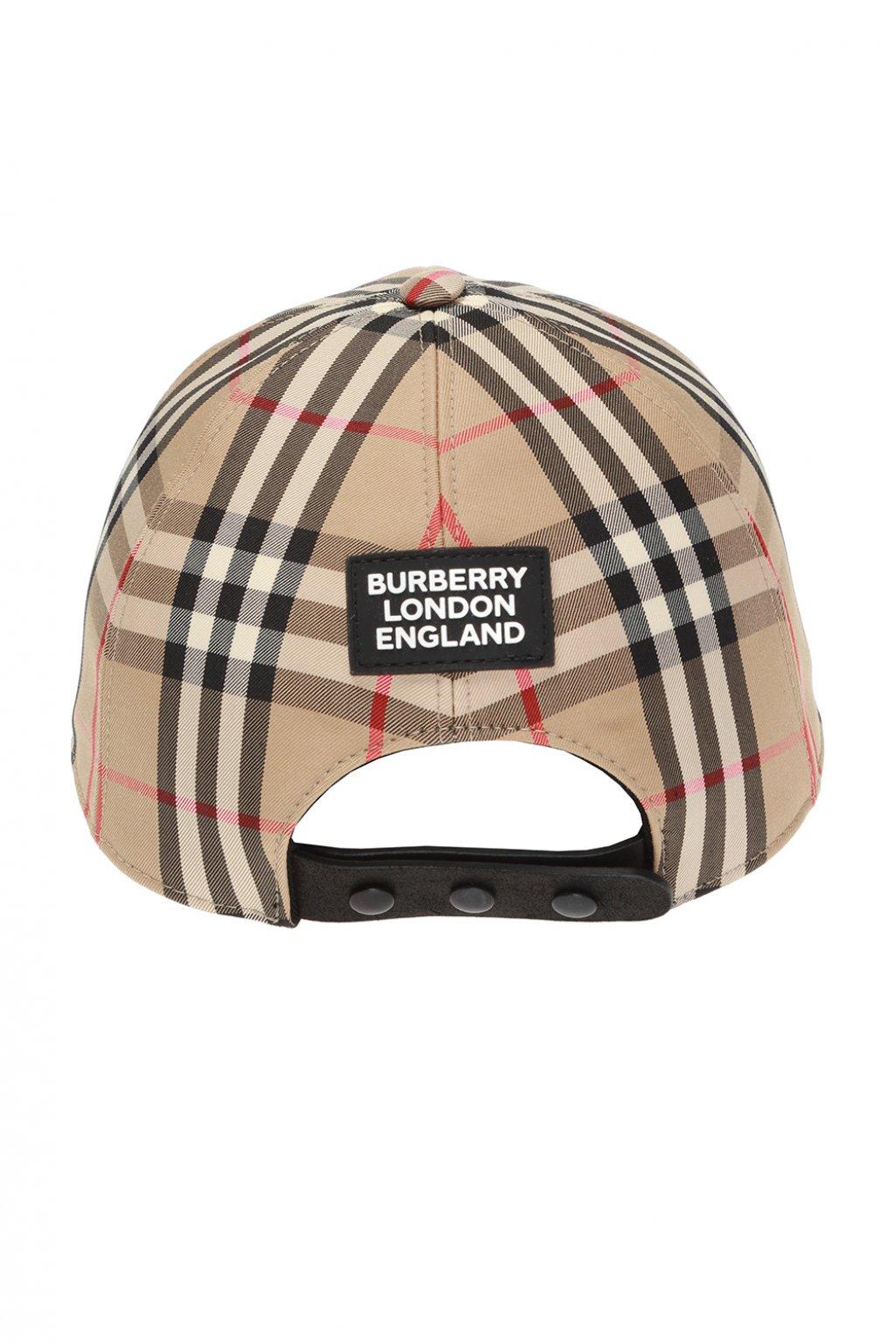 Burberry Leather Vintage Check Cap for Men - Lyst